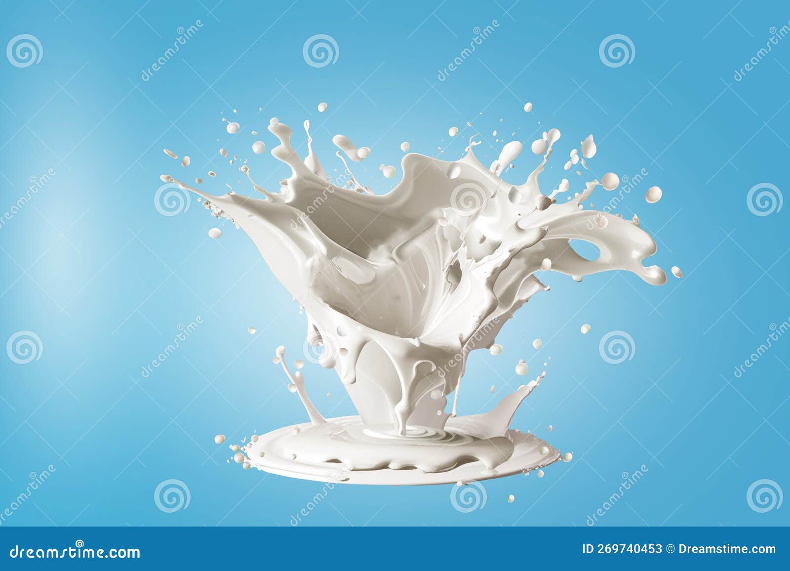 Illustration, Milk Splash on Background, Beautiful Abstract (Created ...