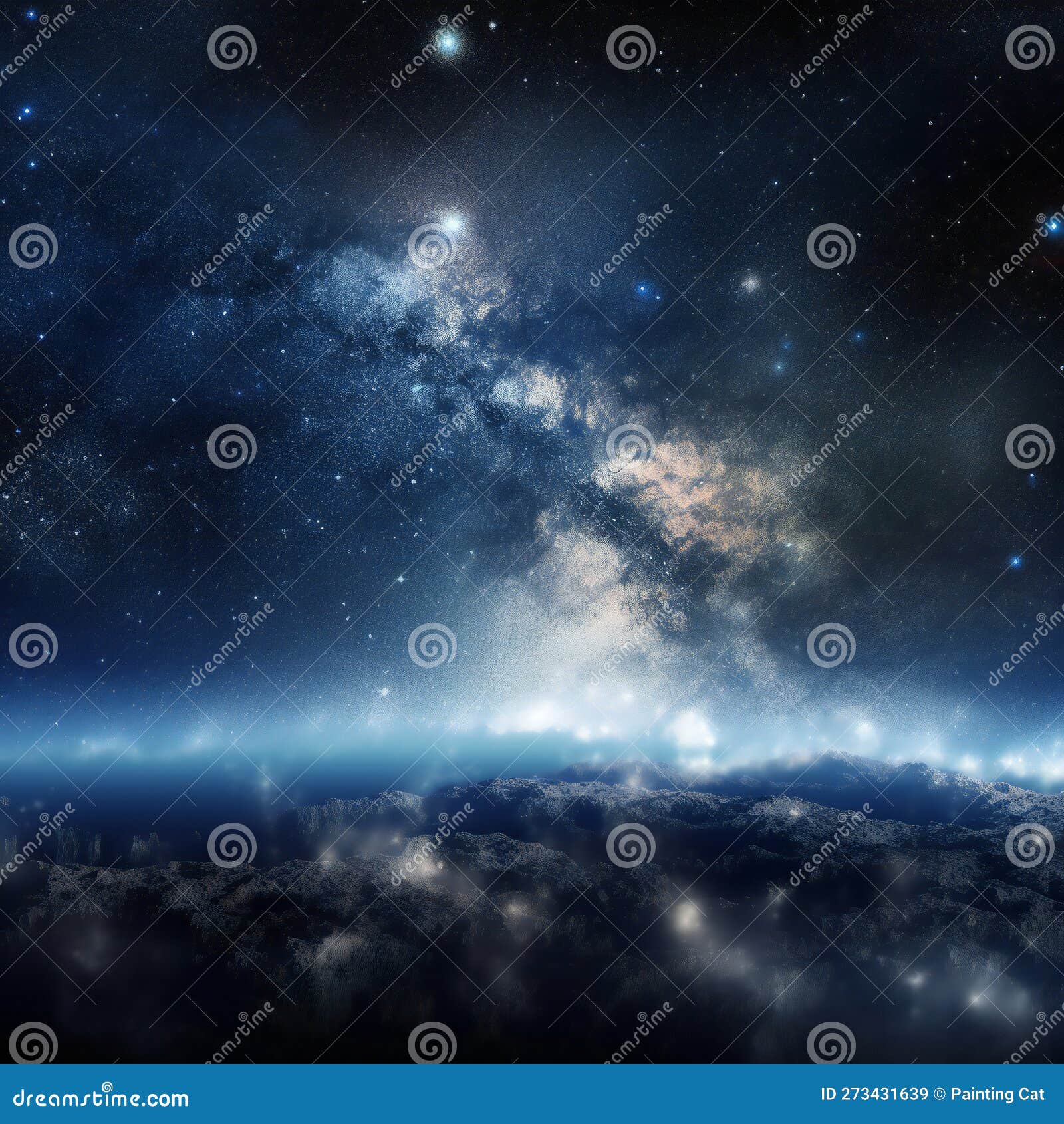 Milky Way, Creative Digital Illustration, Abstract, Planetarium Stock ...