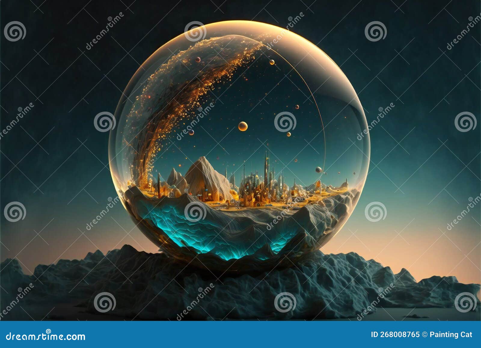 Minature Universe, Digital Illustration Painting Artwork, 3d Rendering ...