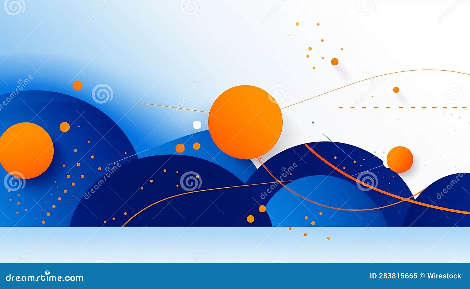 Illustration of Minimalistic Geometric Patterns in Orange and Blue ...