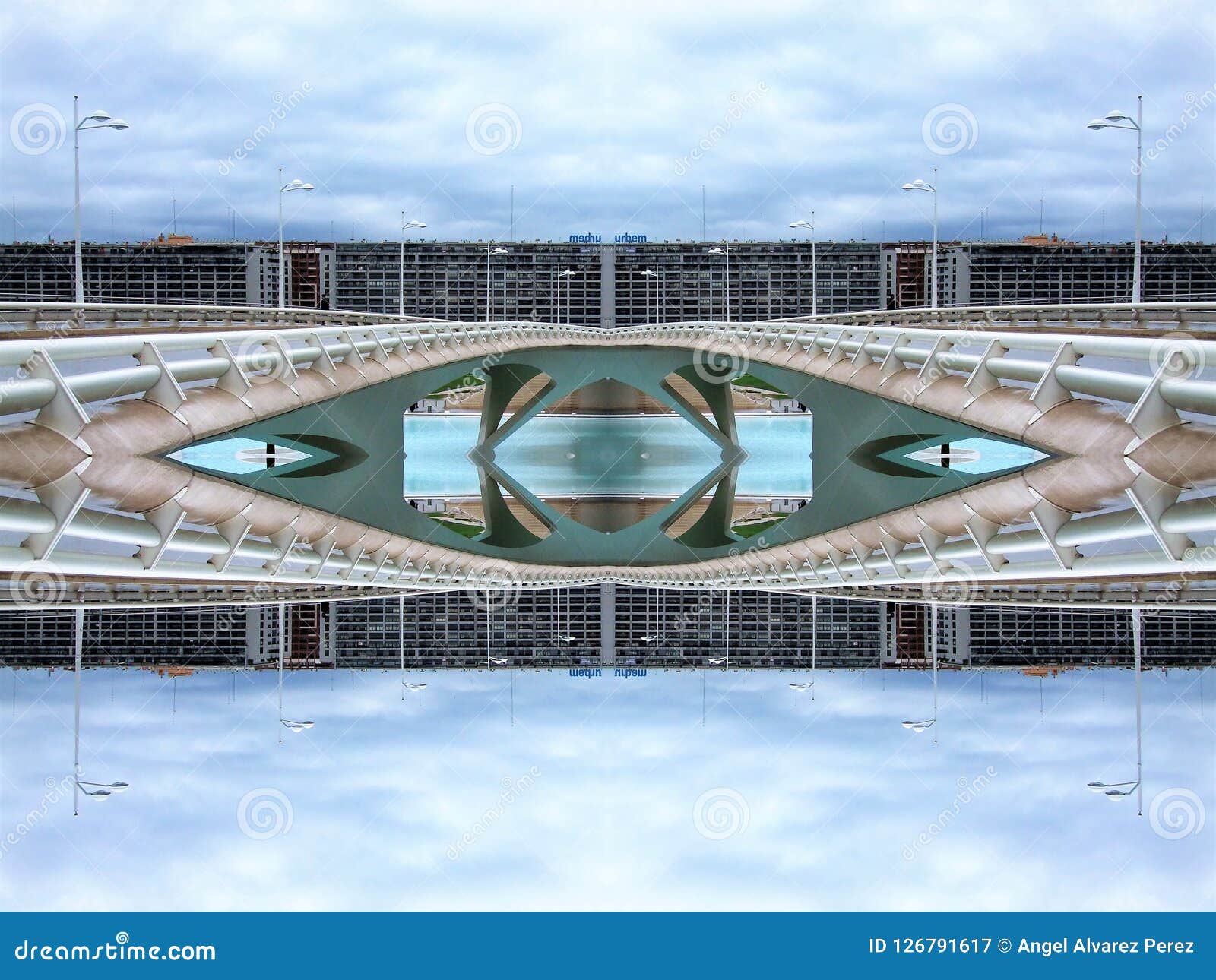 Mirror Effect between Two Bridges Stock Illustration - Illustration of ...