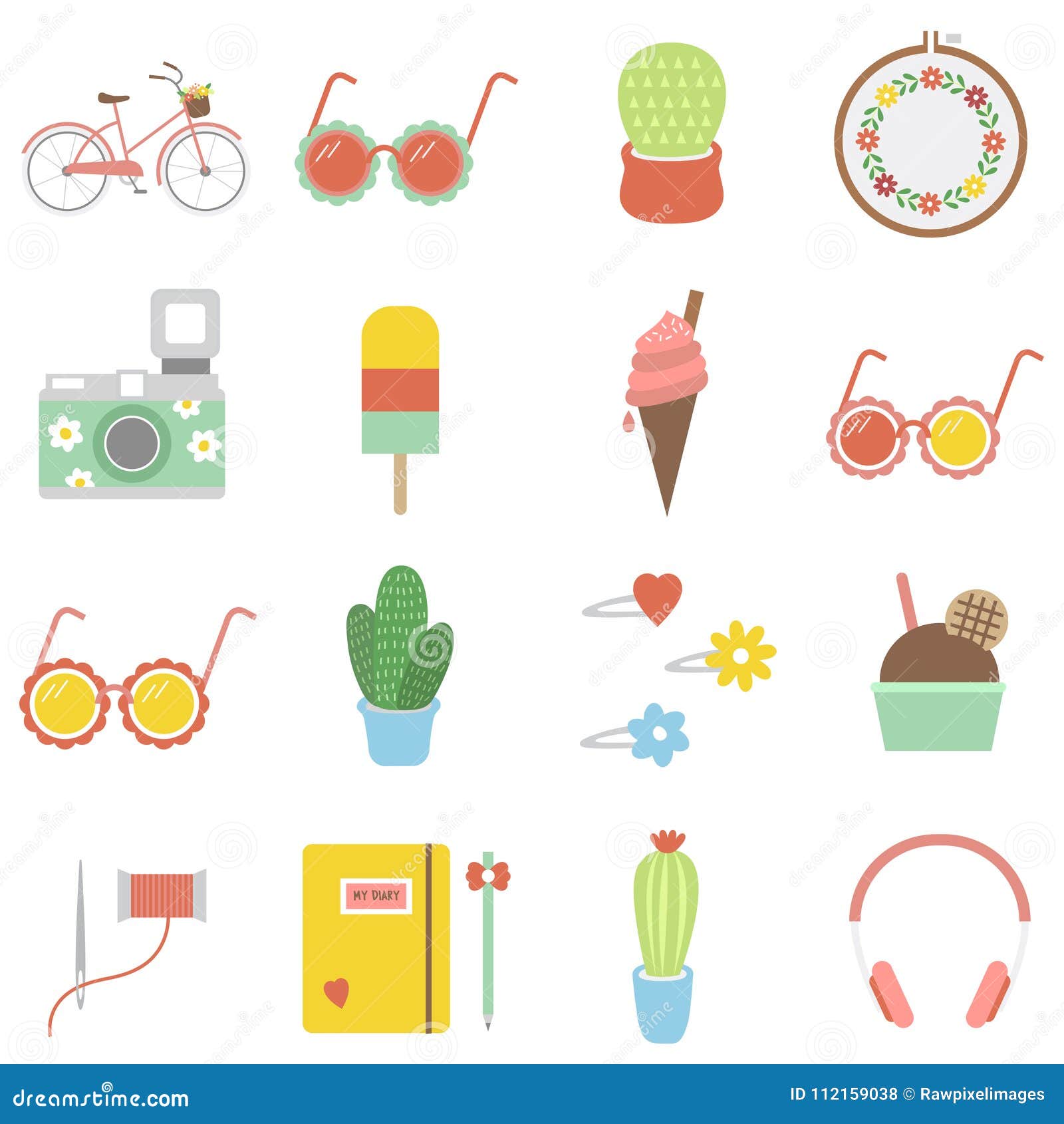 Illustration of Mix Things in Pastel Collection Stock Illustration ...