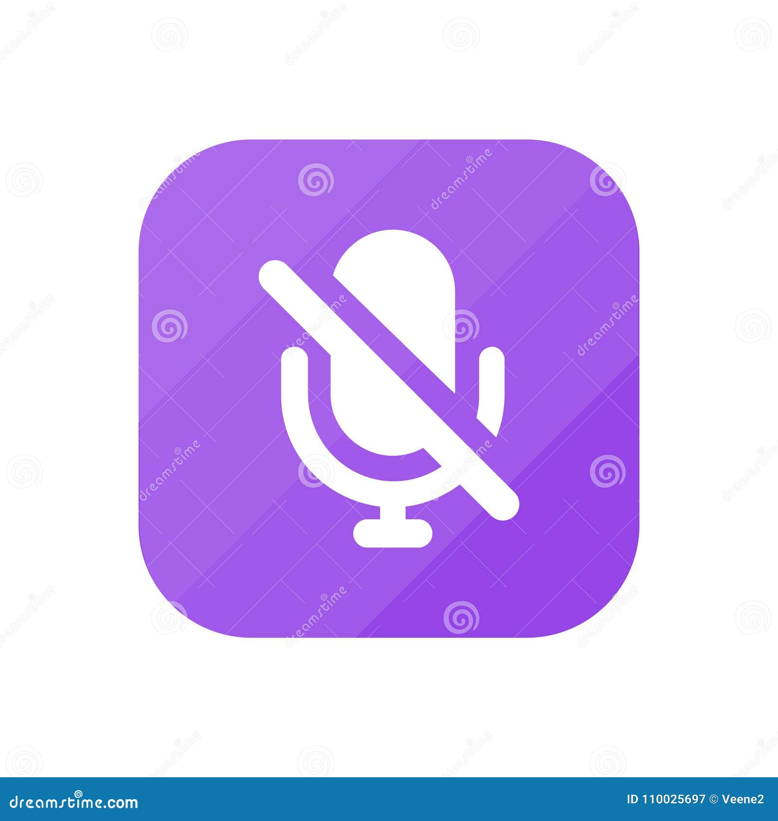 Mute Mic - App Icon stock illustration. Illustration of audio - 110025697