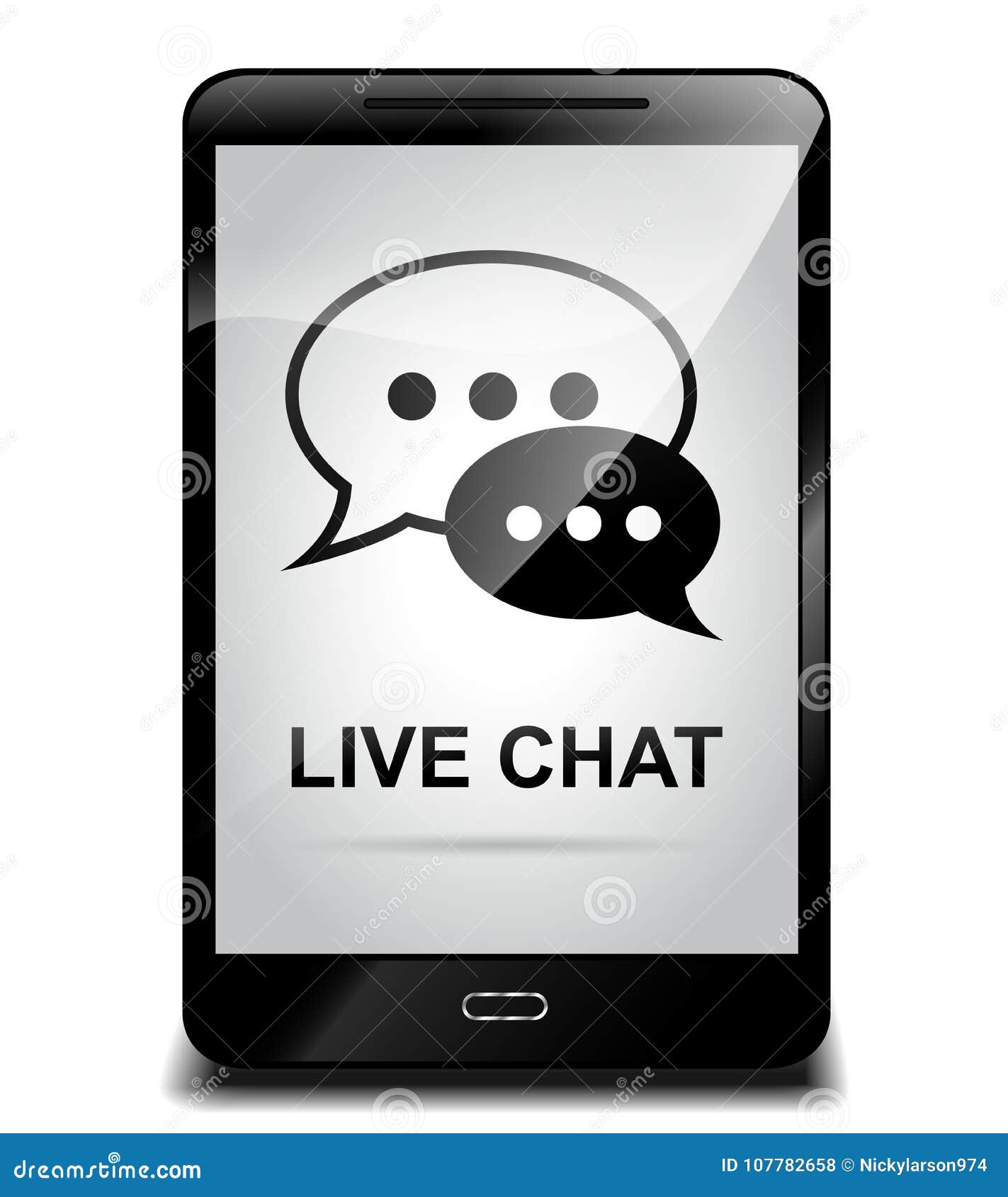Mobile phone for live chat stock vector. Illustration of online - 107782658