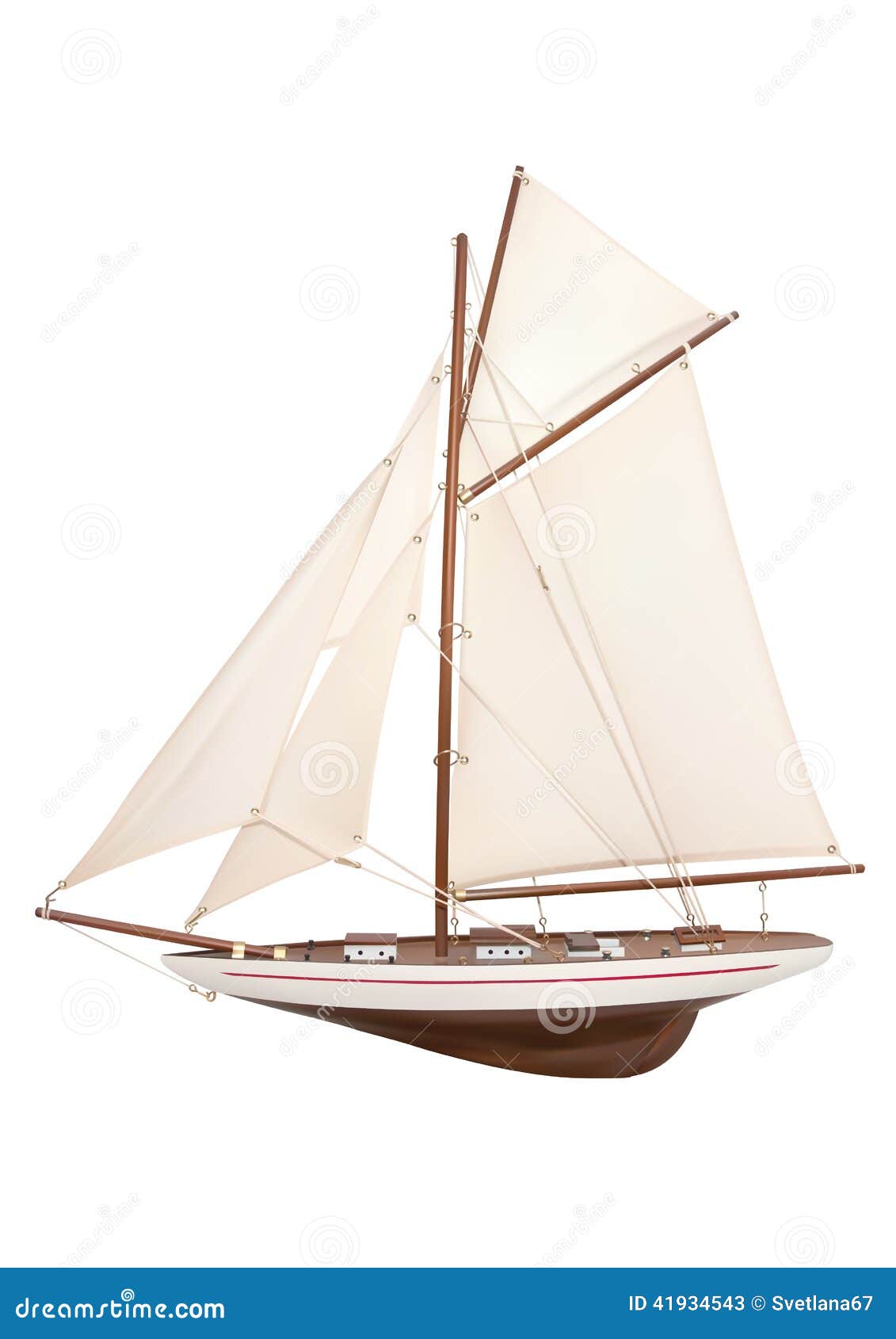 Single-masted Sailboat Vector Sketch Isolated | CartoonDealer.com ...