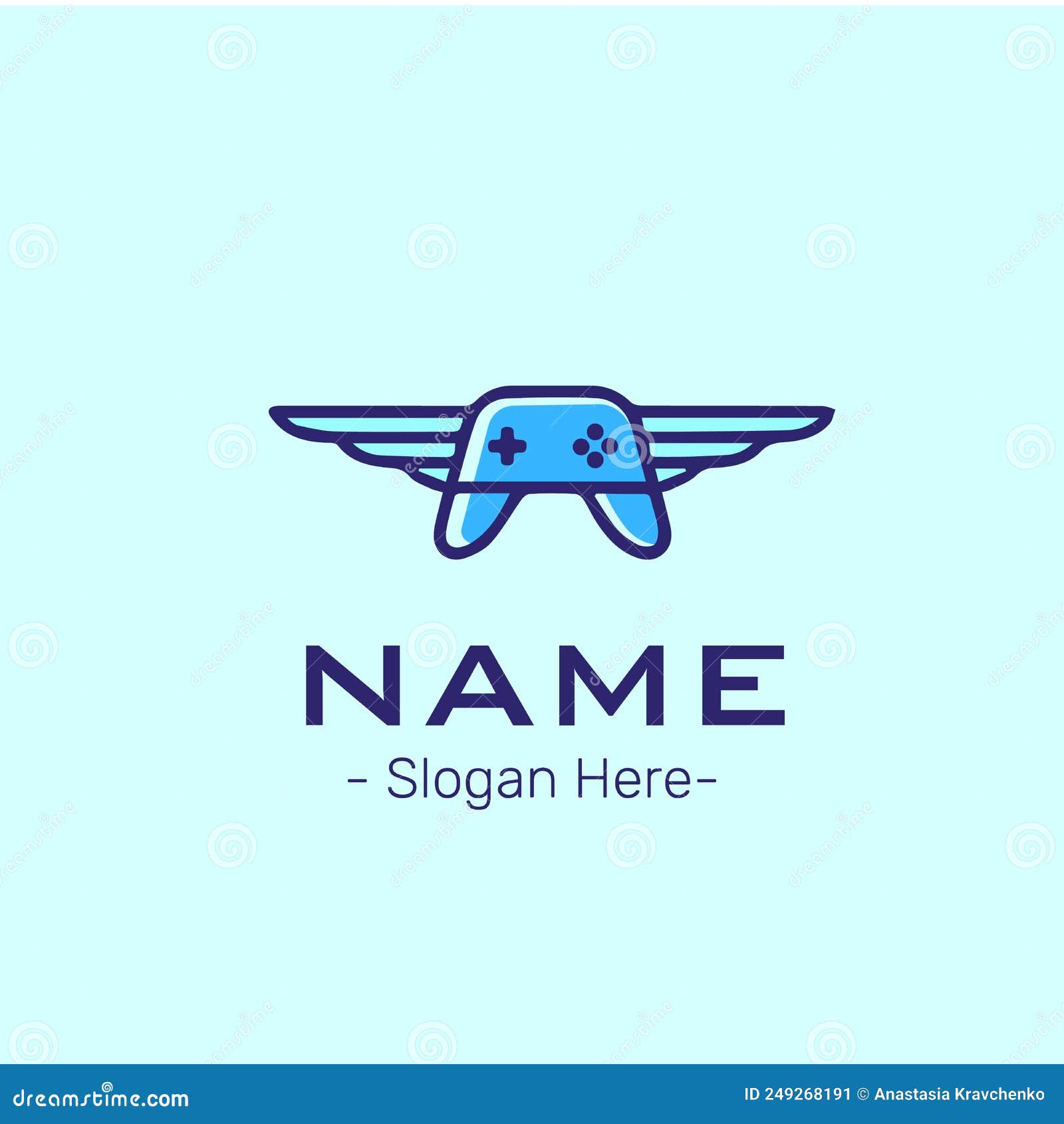 Illustration Modern Abstract Geometric Wings Play Game Logo Design ...