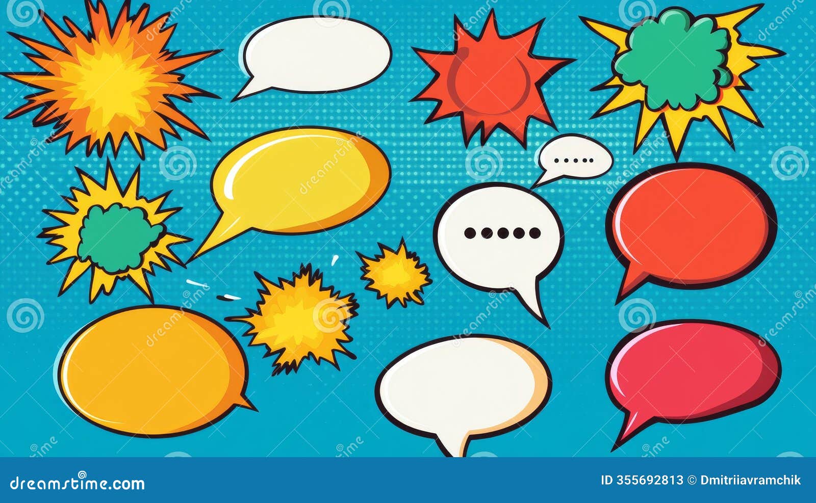 Illustration with a Modern Cartoon Look and Comic-style Speech Bubbles ...