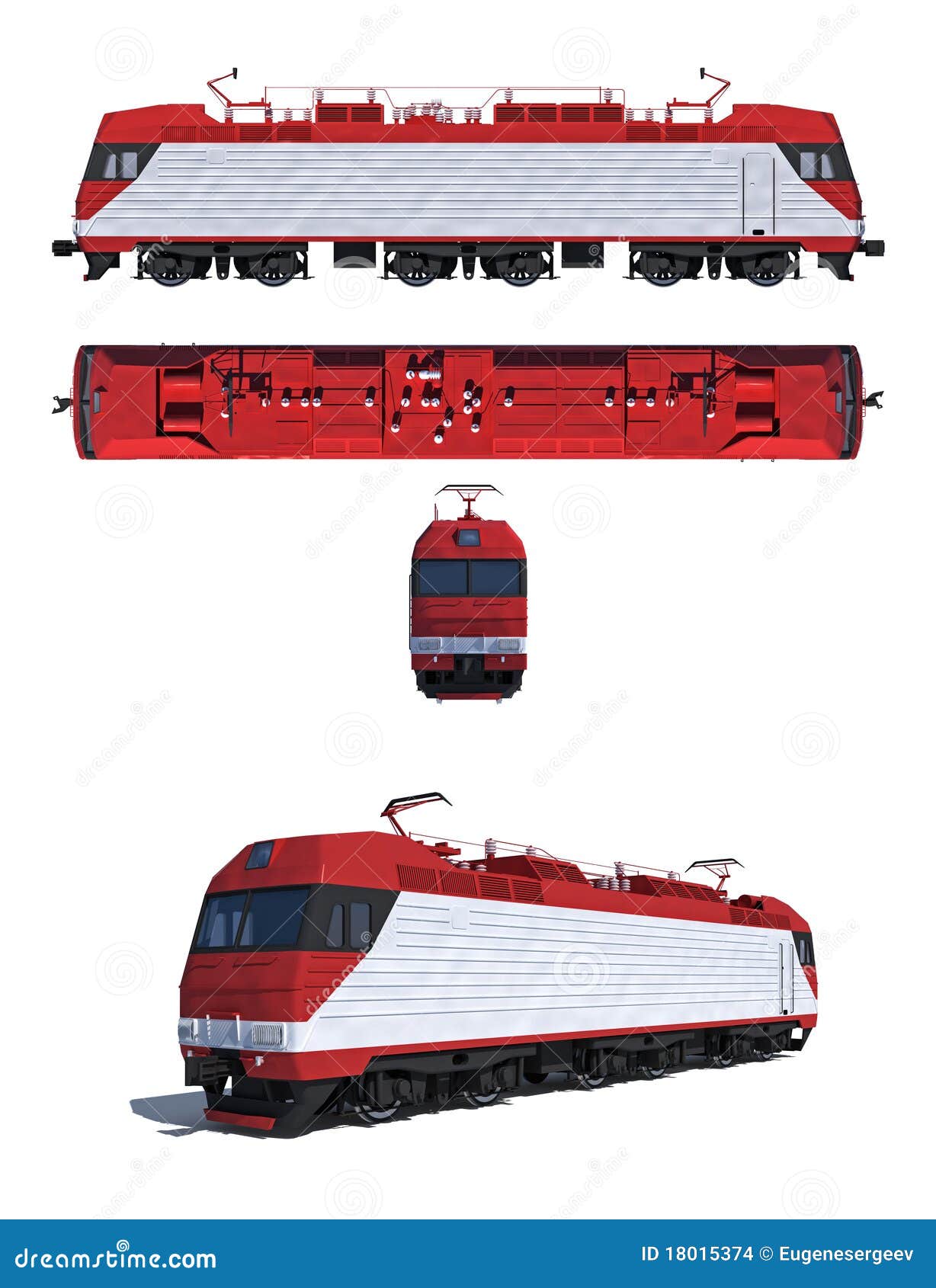 Illustration: Modern Electric Locomotive Stock Photo - Image of railway ...