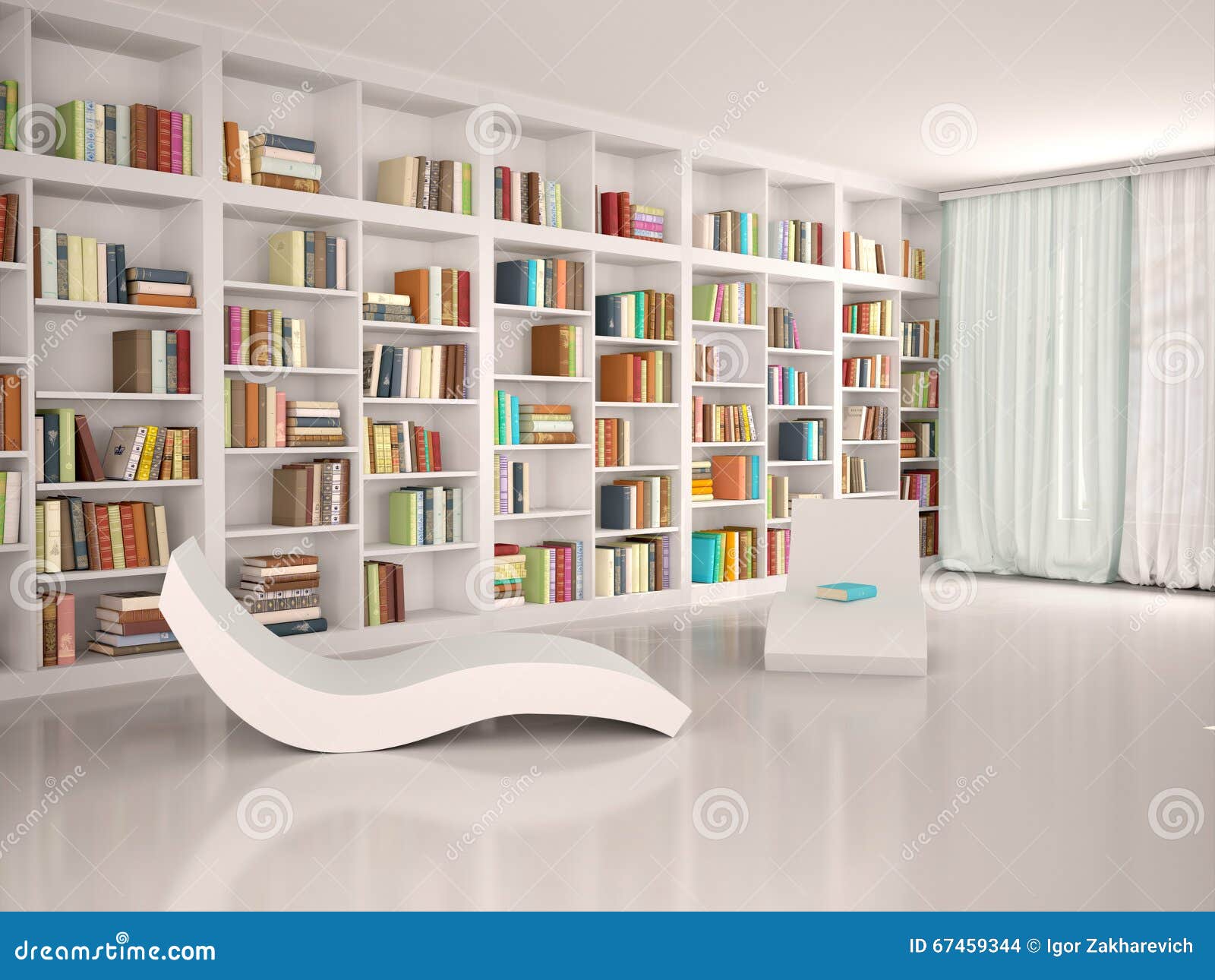 Illustration of Modern Minimalistic Library Stock Illustration ...