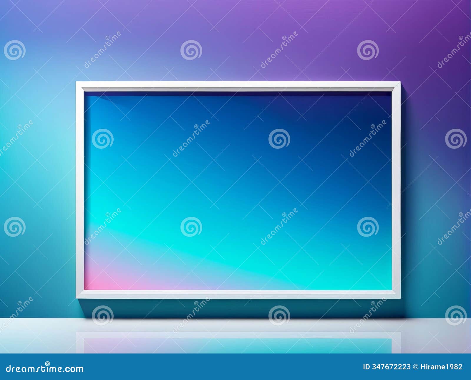 Illustration of a Modern Neon Color on a Blank Screen with a Simple ...