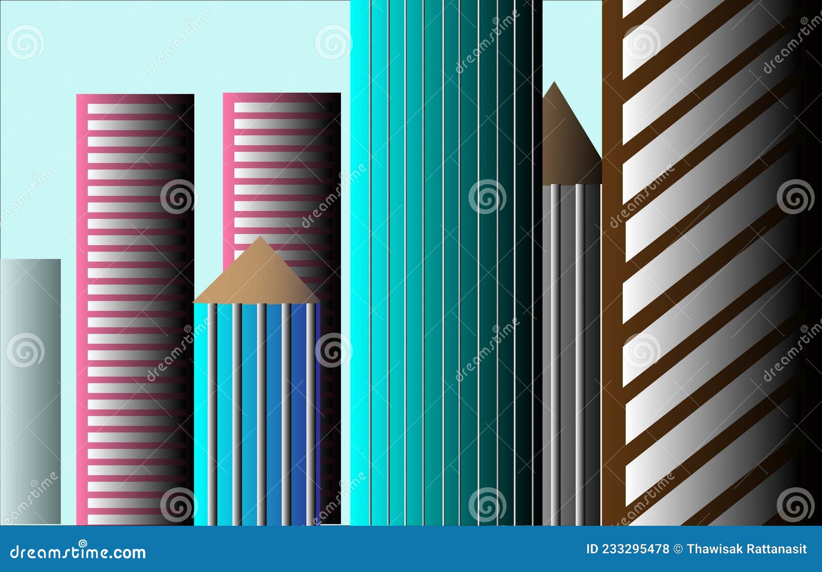 Illustration of a Modern Office Building Emphasis on Comprehensive and ...