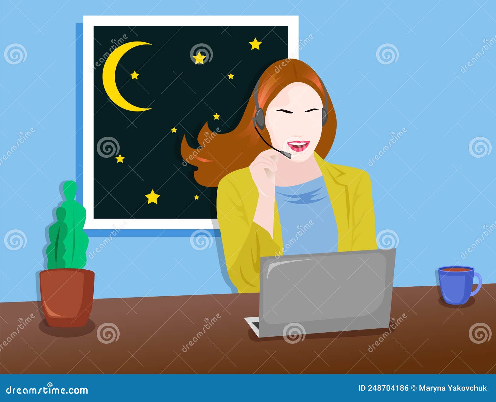 Woman at work stock vector. Illustration of corporate - 248704186