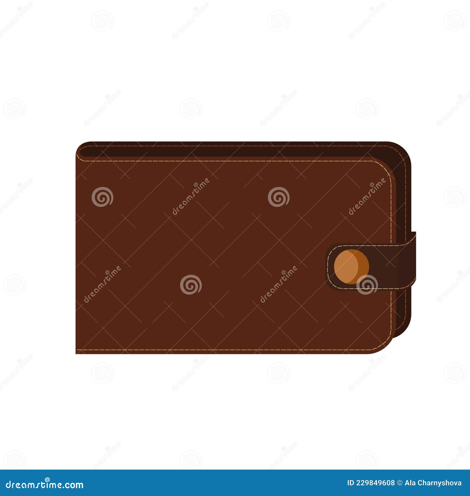 Illustration of Modern Wallet Closed on Button Stock Vector ...
