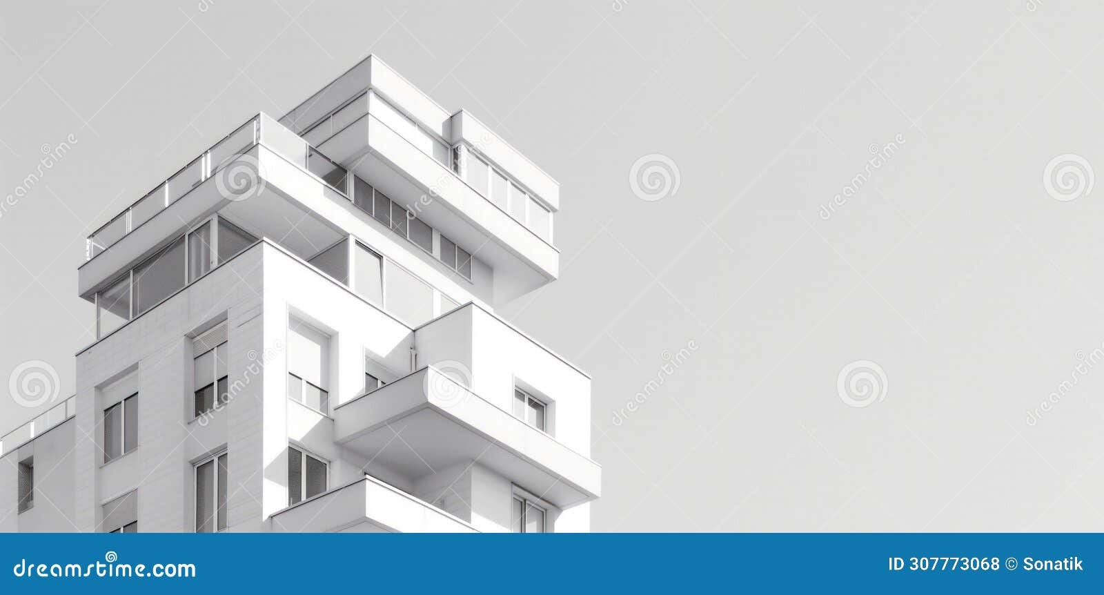 White Modern Building on White Background with Copyspace Stock ...