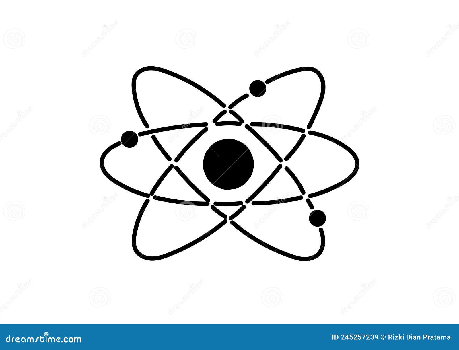 Illustration of a Molecule in Dotted Line Style Stock Vector ...