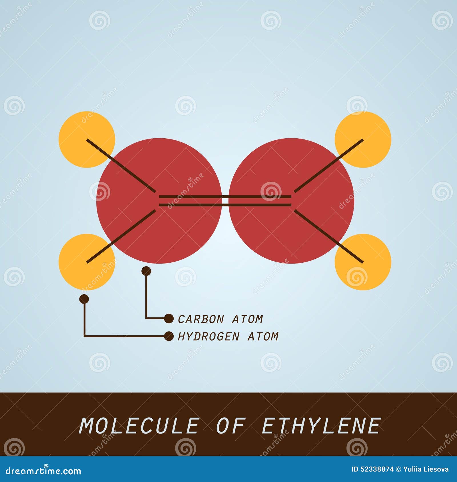 Illustration of Molecule of Ethylene in Modern Flat Design Stock Vector ...
