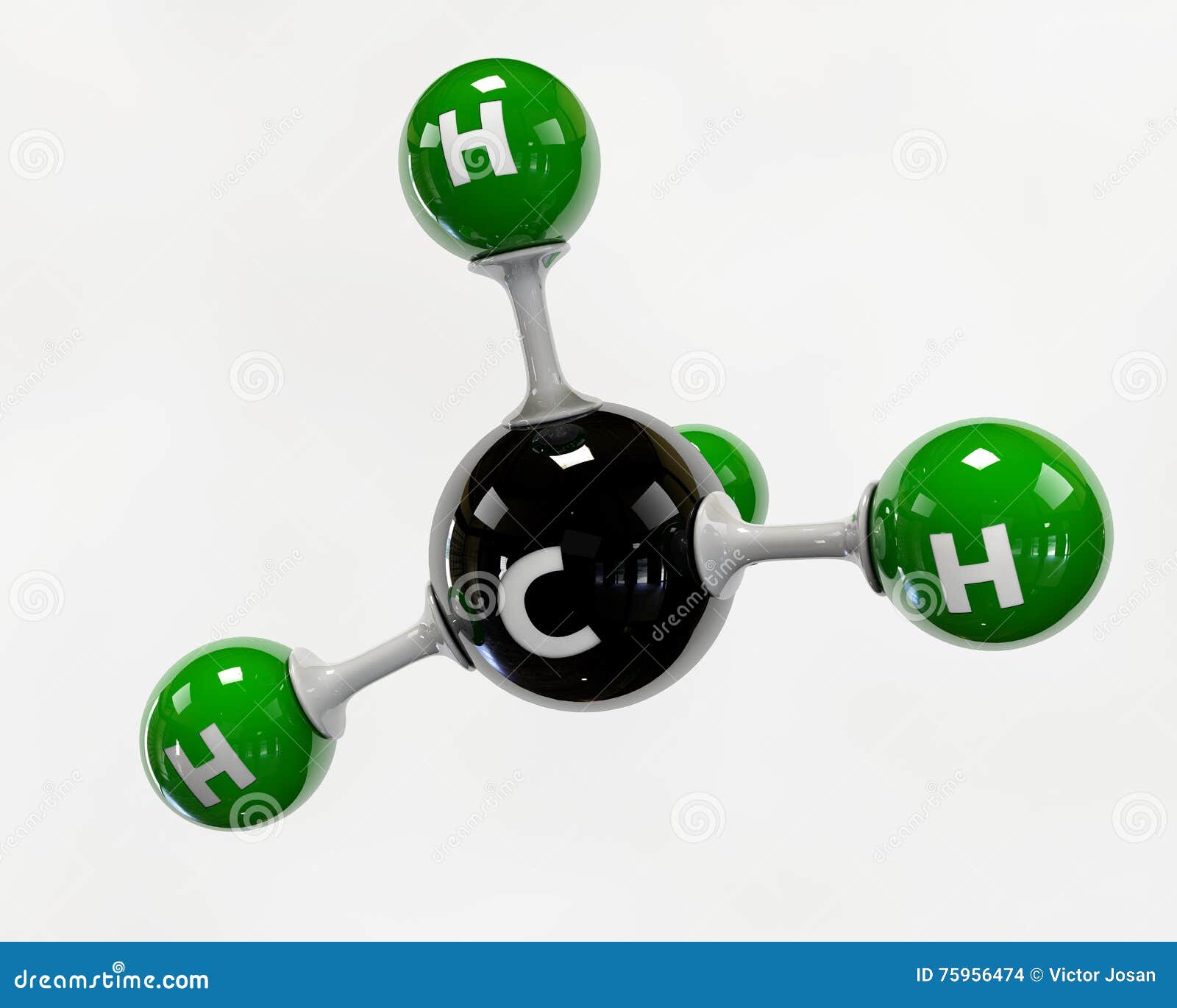 3D Illustration Of Methane Molecule Royalty-Free Cartoon ...