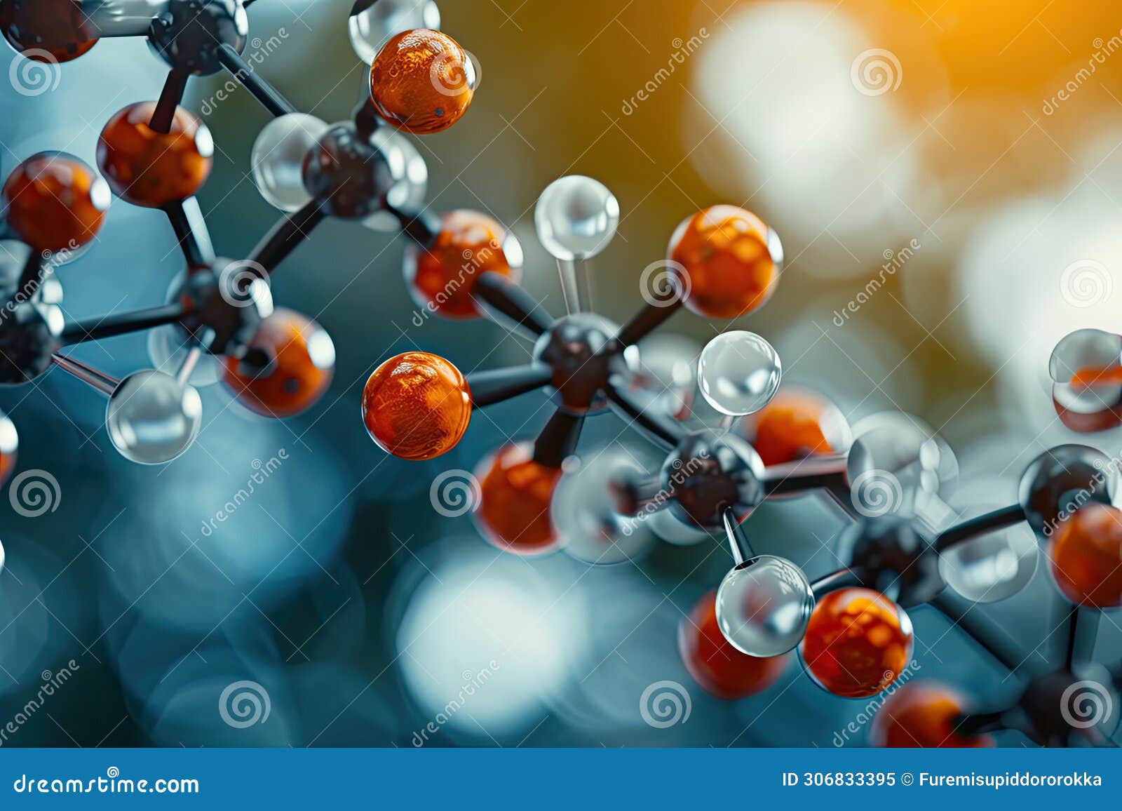 Illustration of Molecule Model Abstract Molecule Model. Scientific ...
