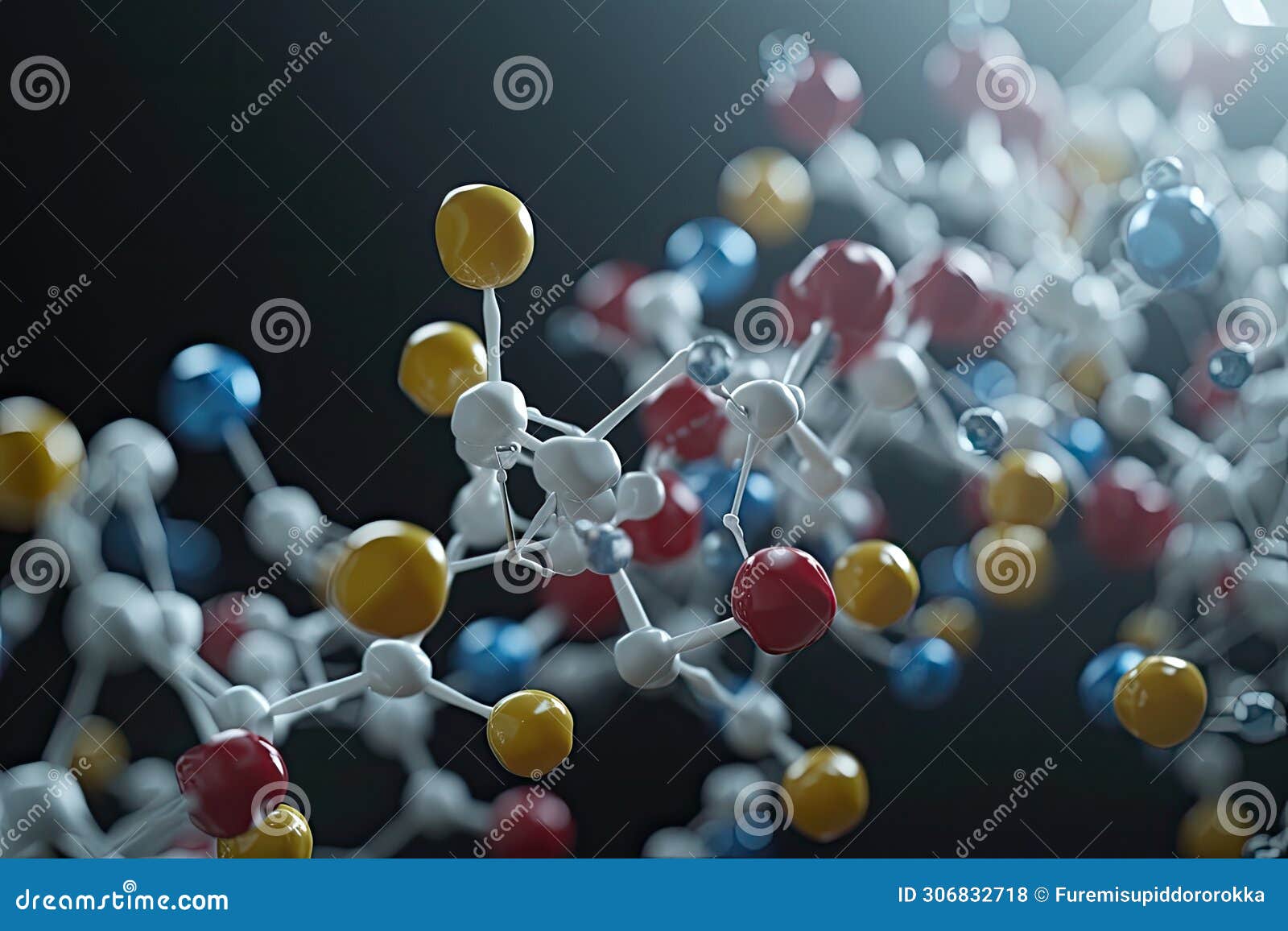 Illustration of Molecule Model Abstract Molecule Model. Scientific ...