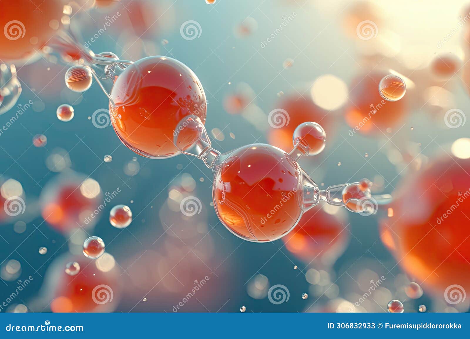 Illustration of Molecule Model Abstract Molecule Model. Scientific ...