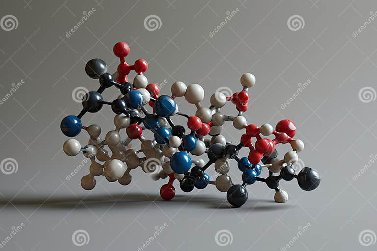 Illustration of Molecule Model Abstract Molecule Model. Scientific ...