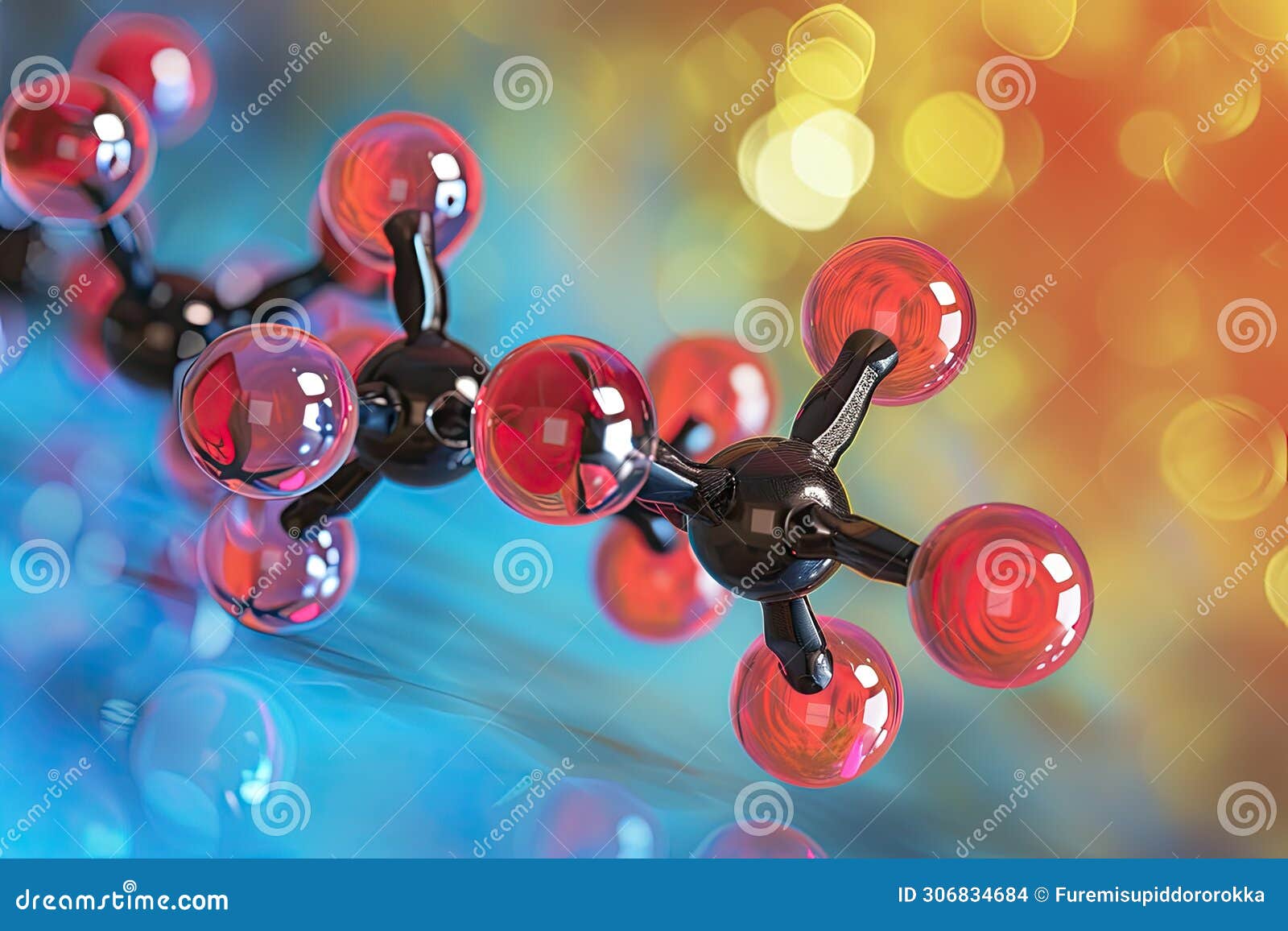 Illustration of Molecule Model Abstract Molecule Model. Scientific ...