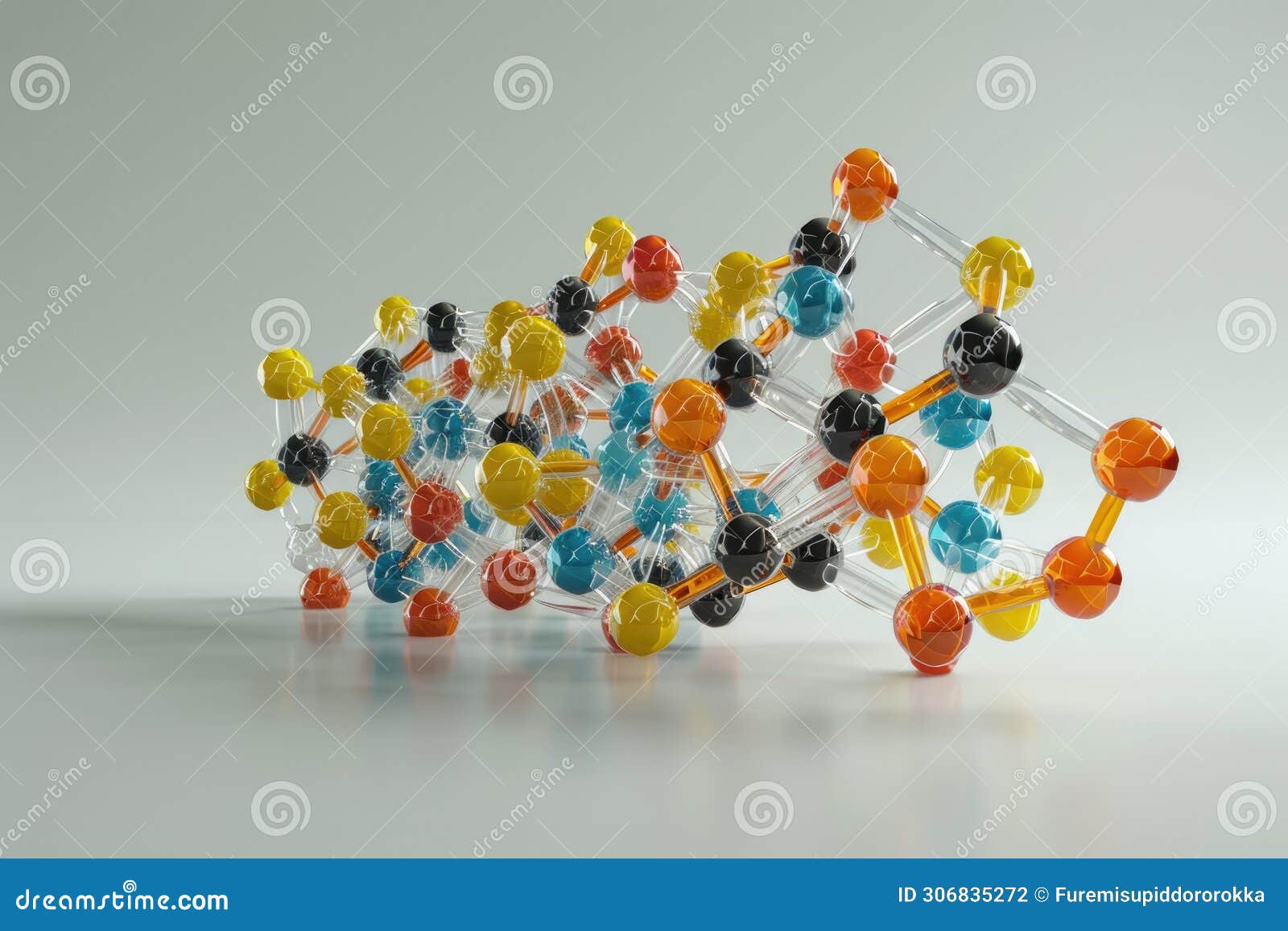 Illustration of Molecule Model Abstract Molecule Model. Scientific ...