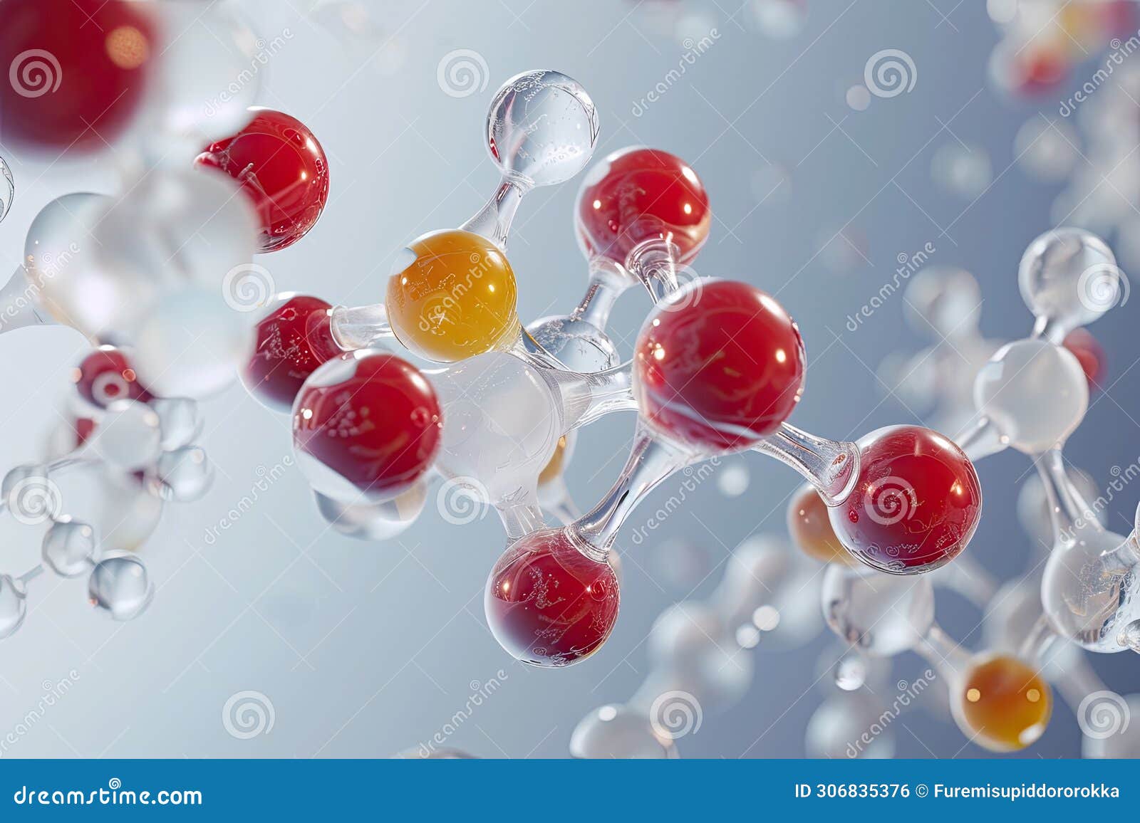 Illustration of Molecule Model Abstract Molecule Model. Scientific ...