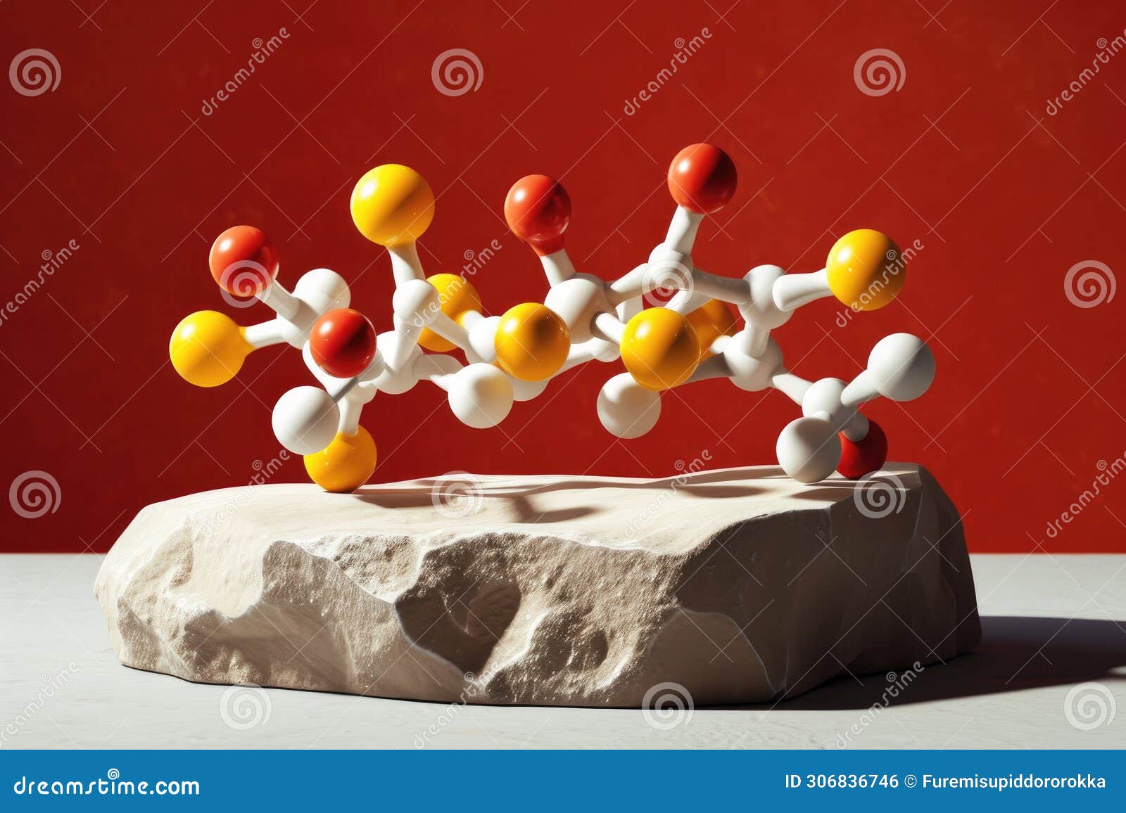 Illustration of Molecule Model Abstract Molecule Model. Scientific ...