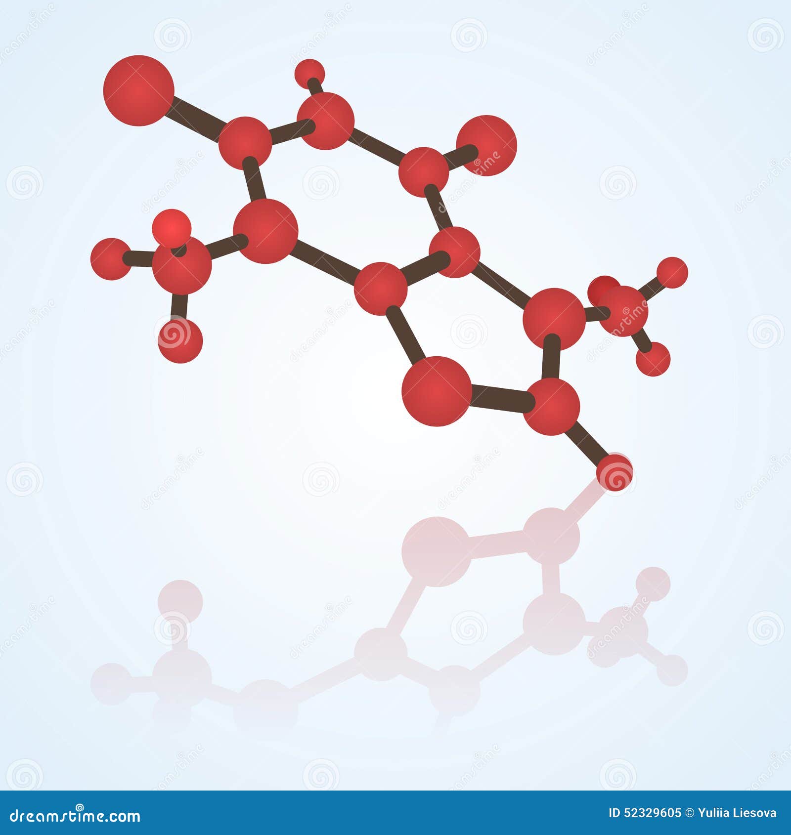 Illustration of Molecule with Reflection Stock Vector - Illustration of ...