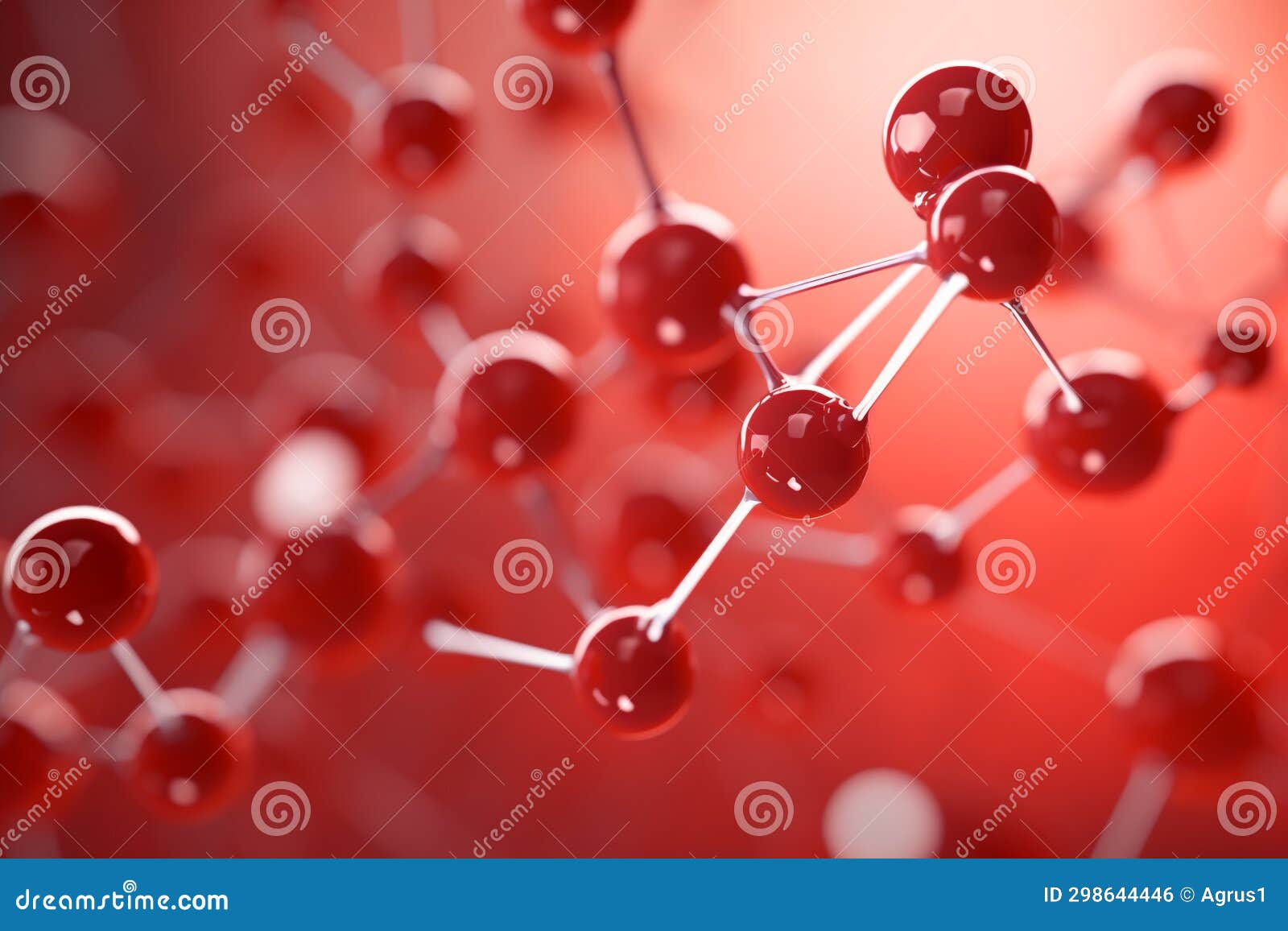 Illustration of Molecules on Red Background. Generative AI Stock ...