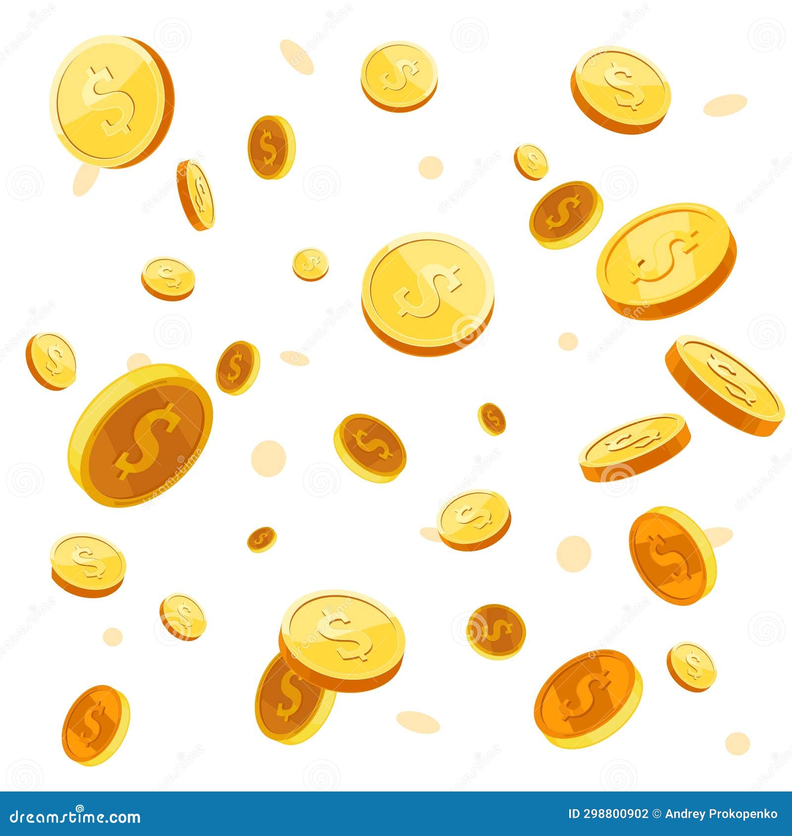 Illustration of Money Falling. Coins are Falling Stock Illustration ...