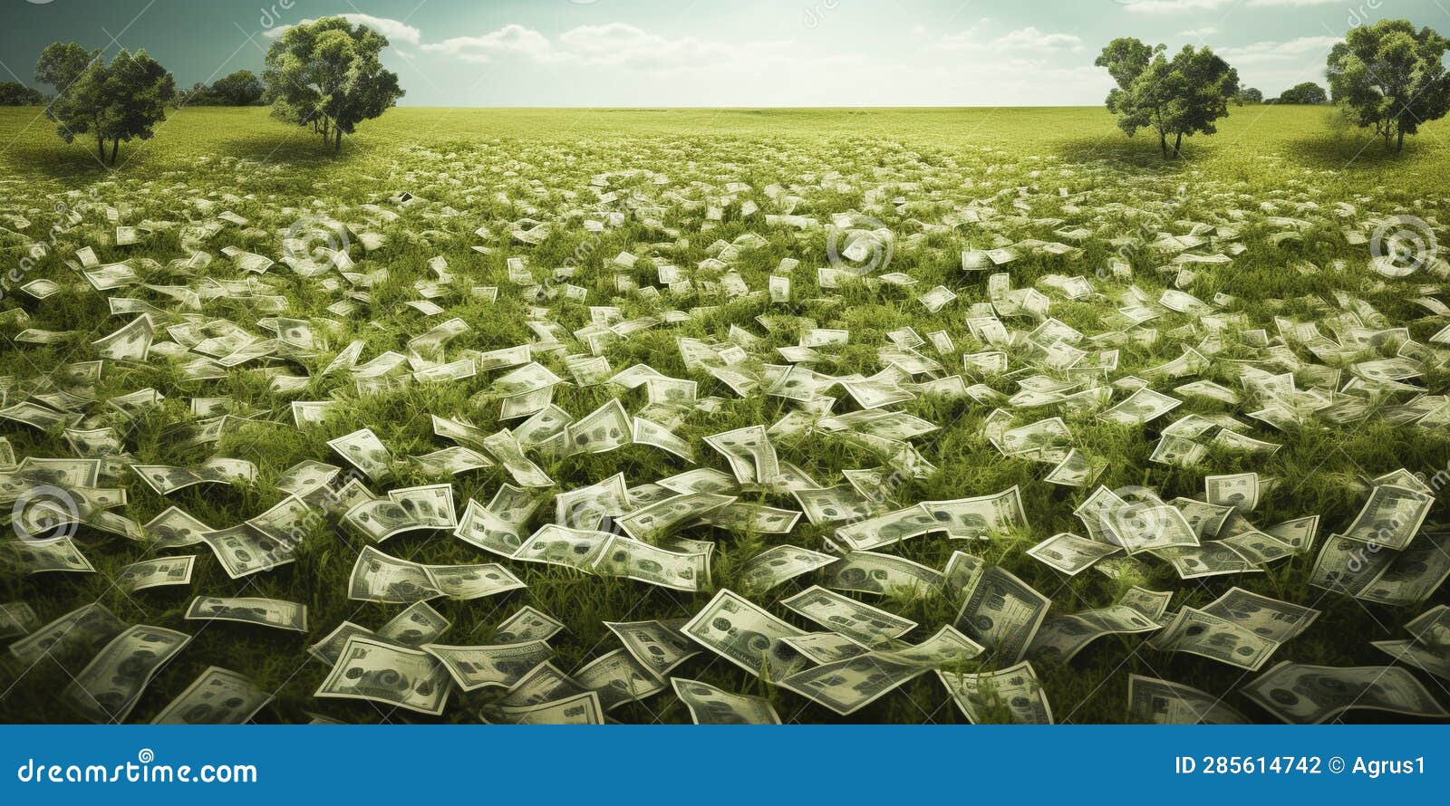 Illustration of Money on the Ground. Generative AI Stock Illustration - Illustration of ...