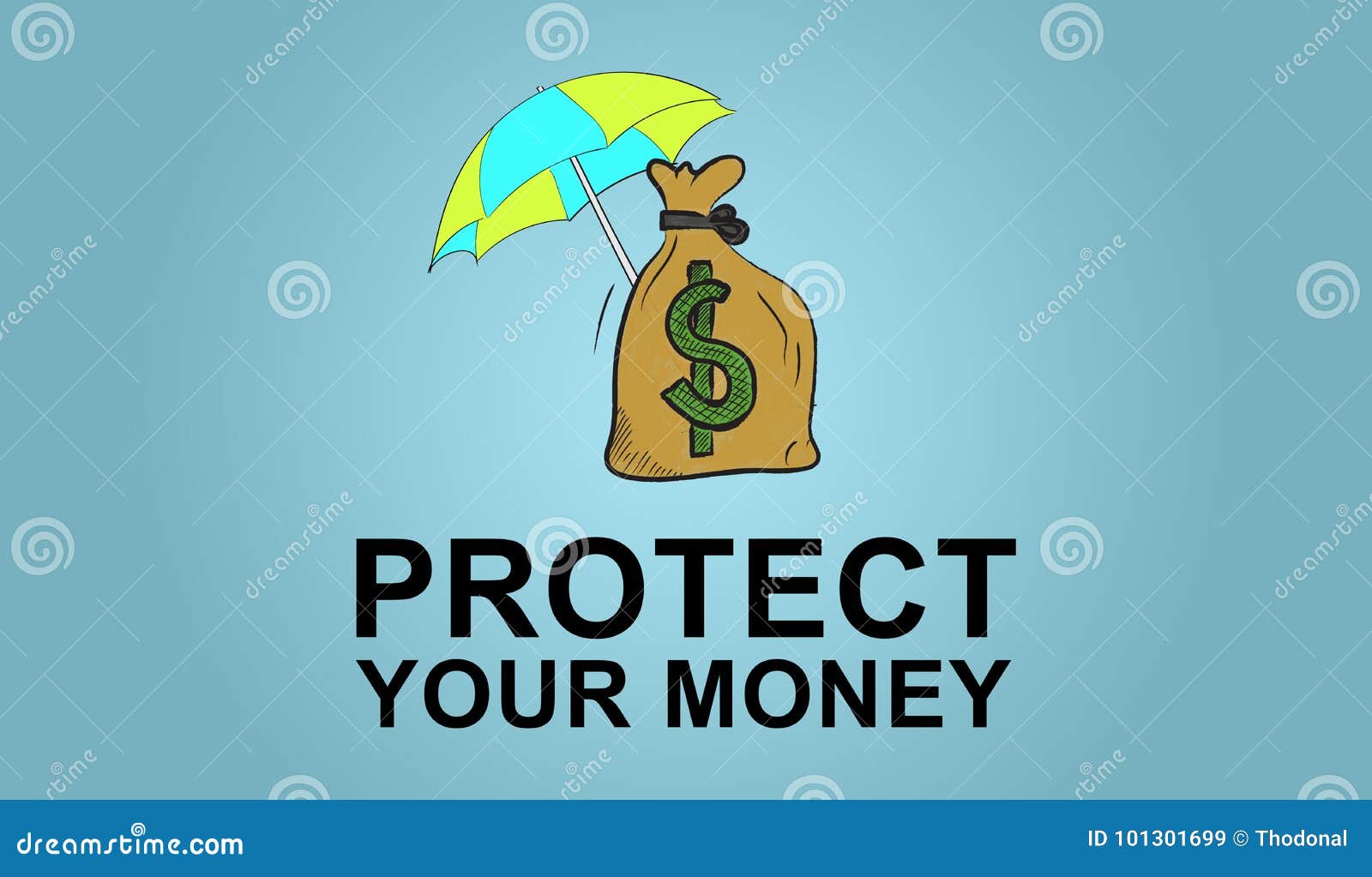 Concept of Money Protection Stock Illustration - Illustration of ...