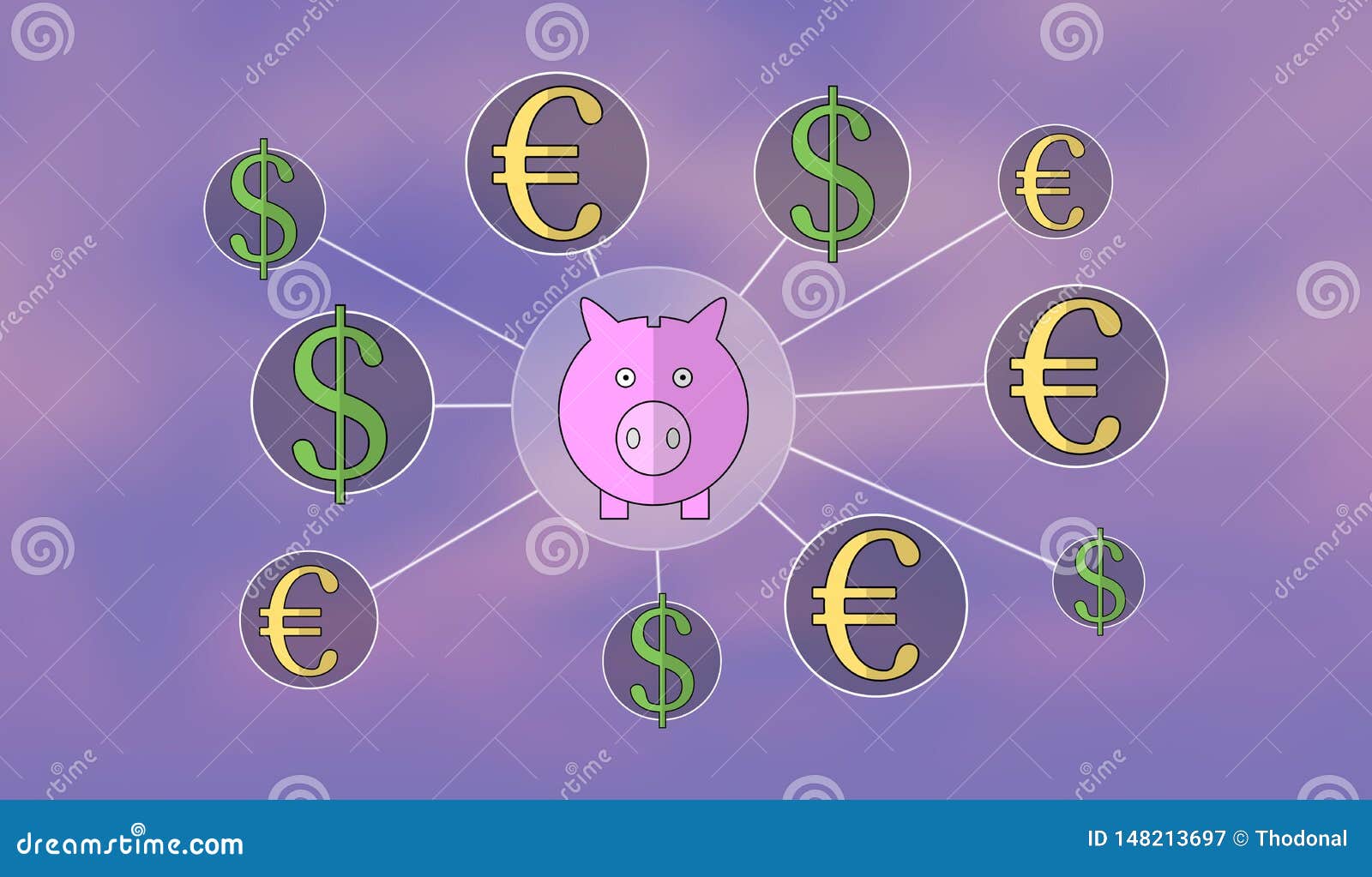 Concept of money saving stock illustration. Illustration of euro ...