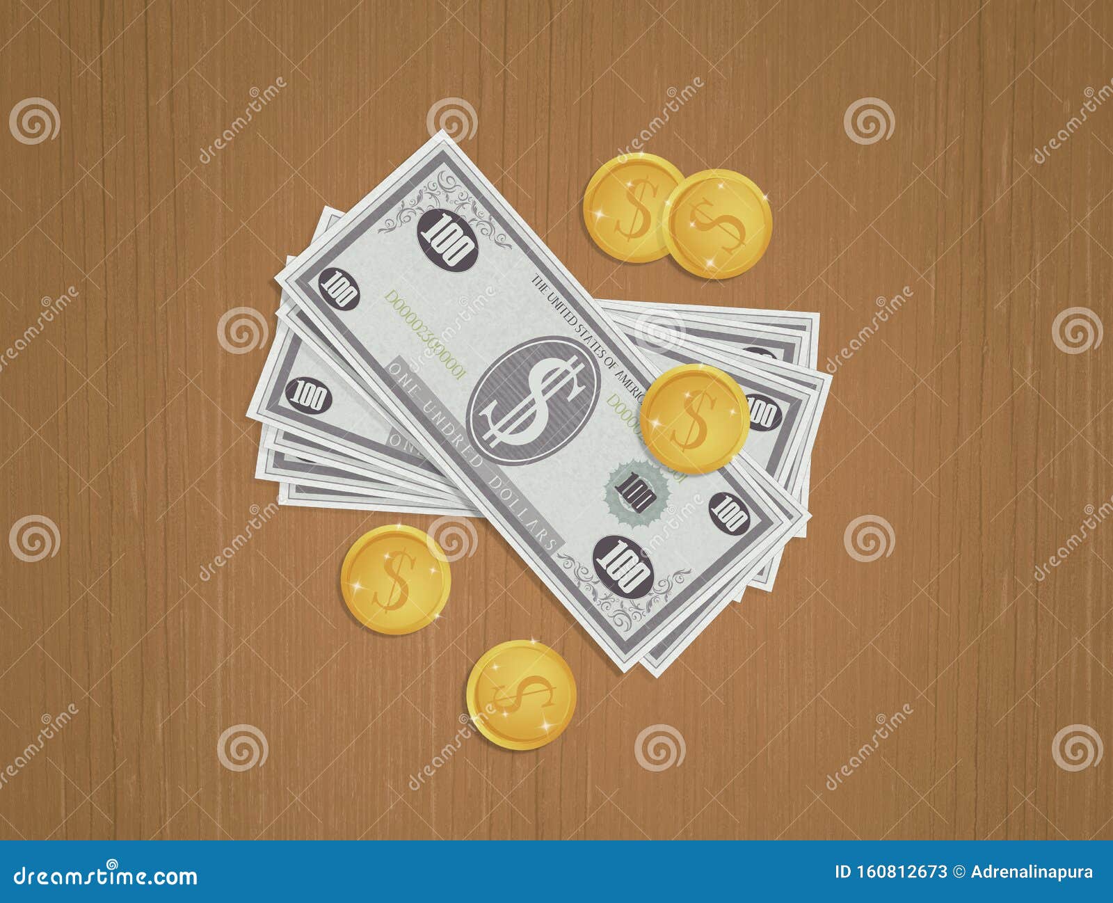 Money on the table stock illustration. Illustration of prosperity ...