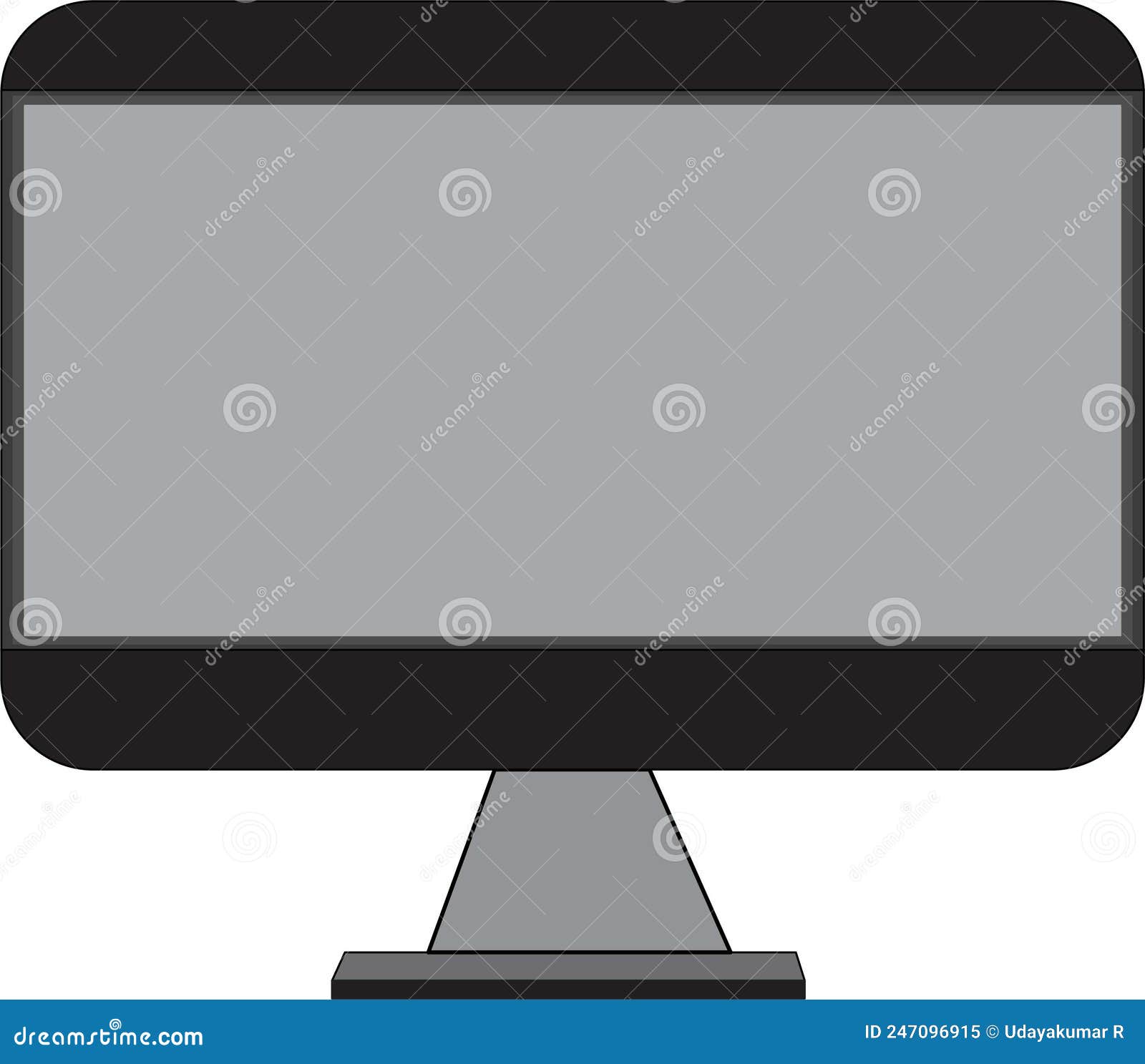Illustration of Monitor with Blank Screen Icon Stock Vector ...