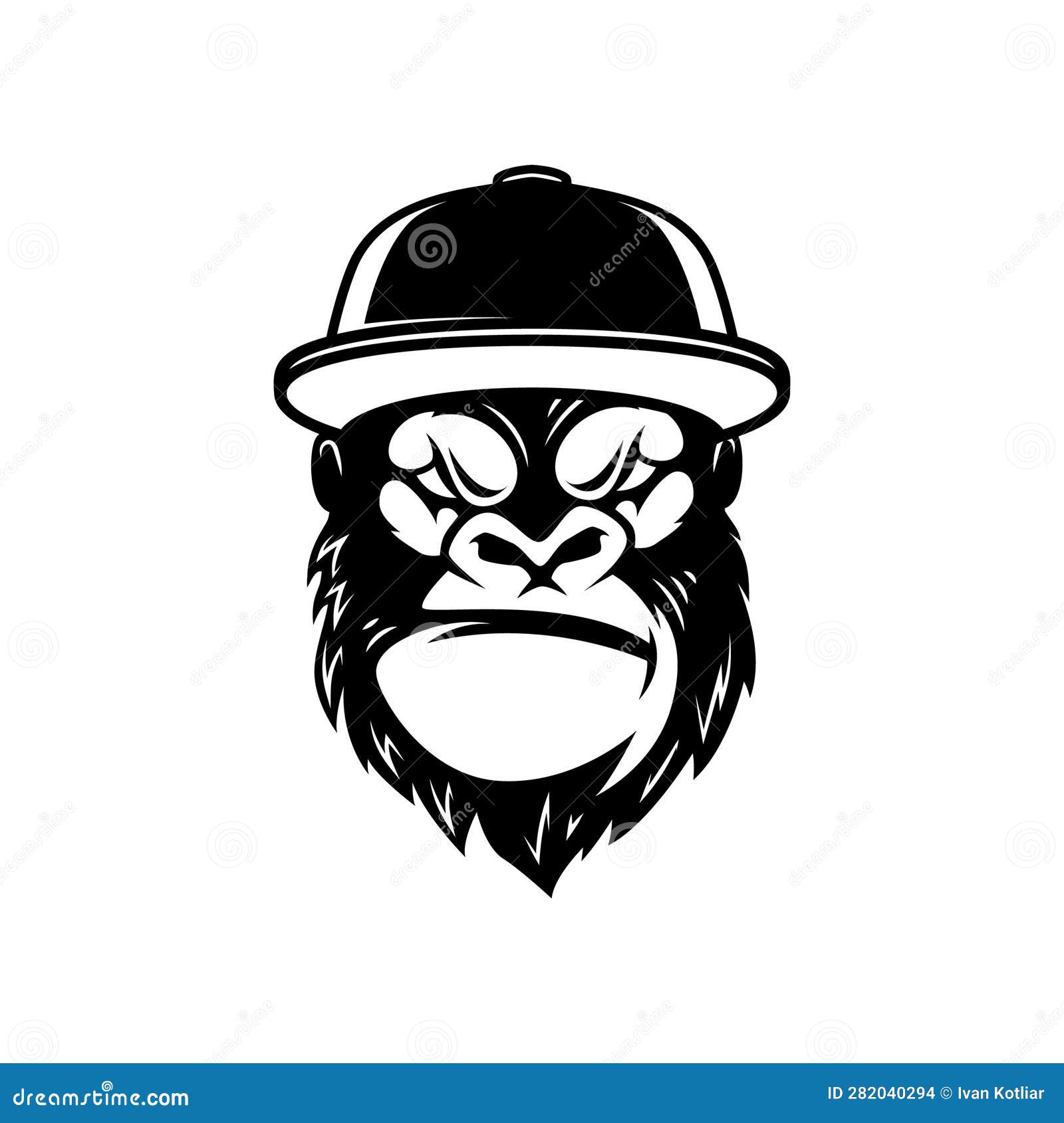 Illustration of Monkey in a Cap. Design Element for T Shirt, Poster ...
