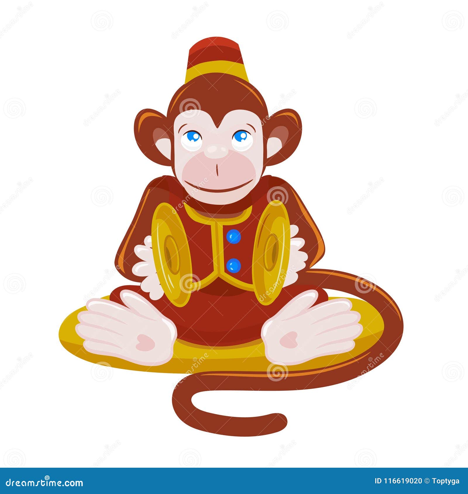 Illustration of Monkey Playing Percussion Hand Cymbal Sitting on the ...