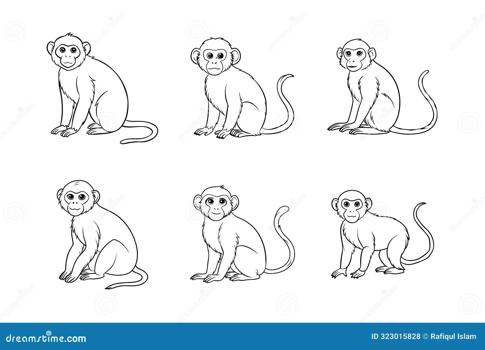 Monkey Profile Vector Illustration from the Side Stock Vector ...