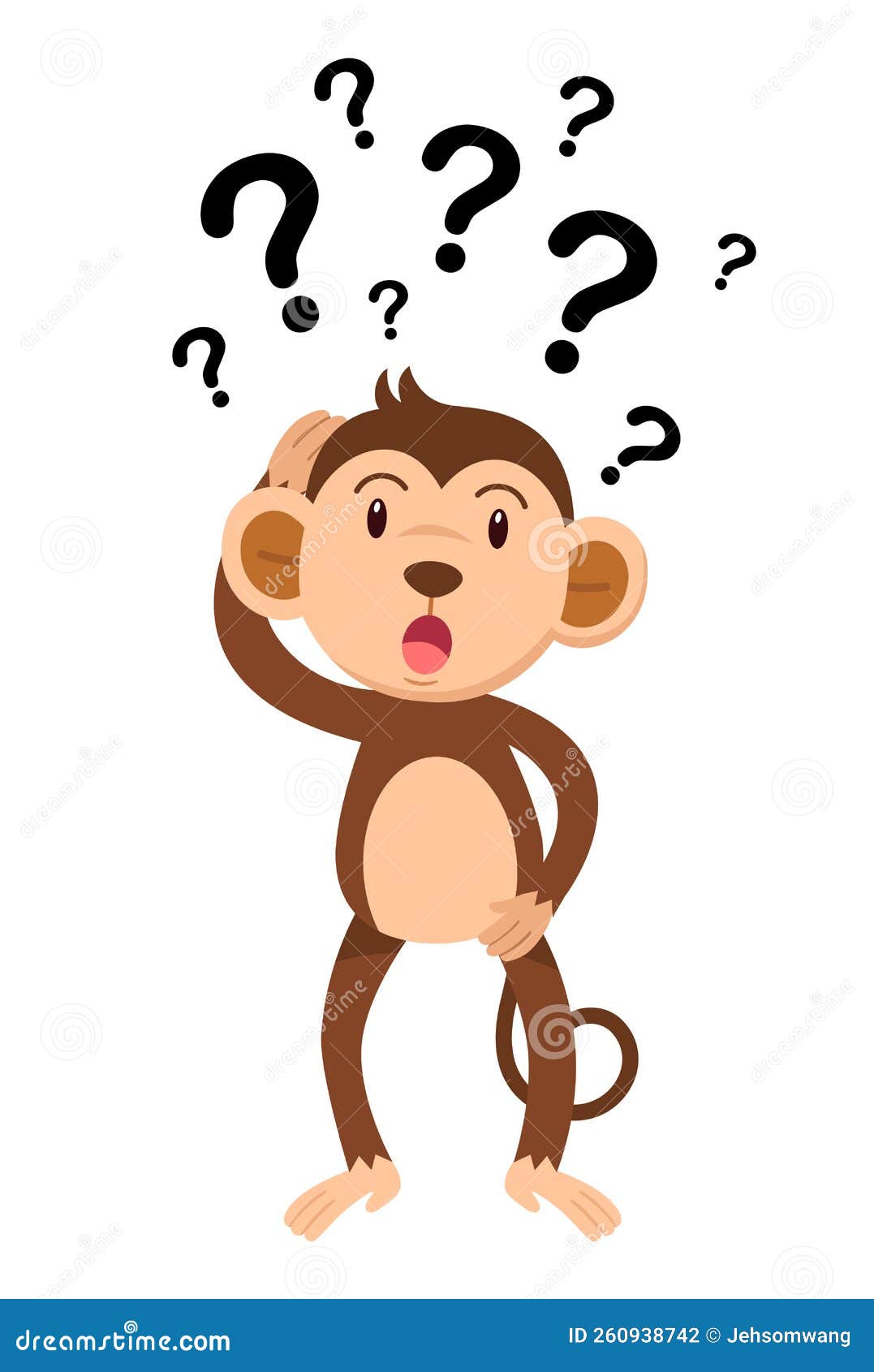 Monkey And A Question Mark Sign. Generative AI Royalty-Free Stock ...