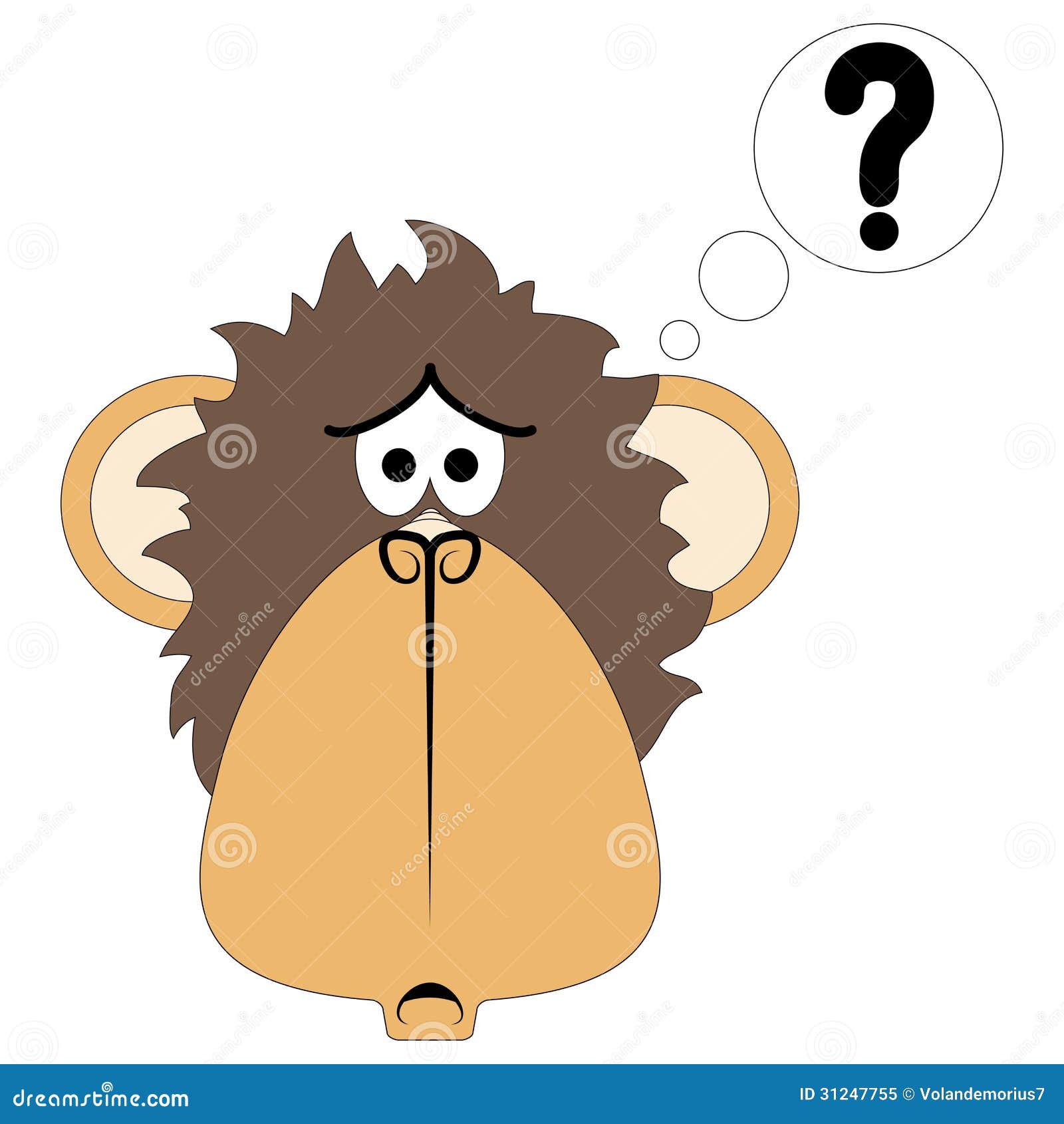 Illustration monkey thinks stock vector. Illustration of baby - 31247755