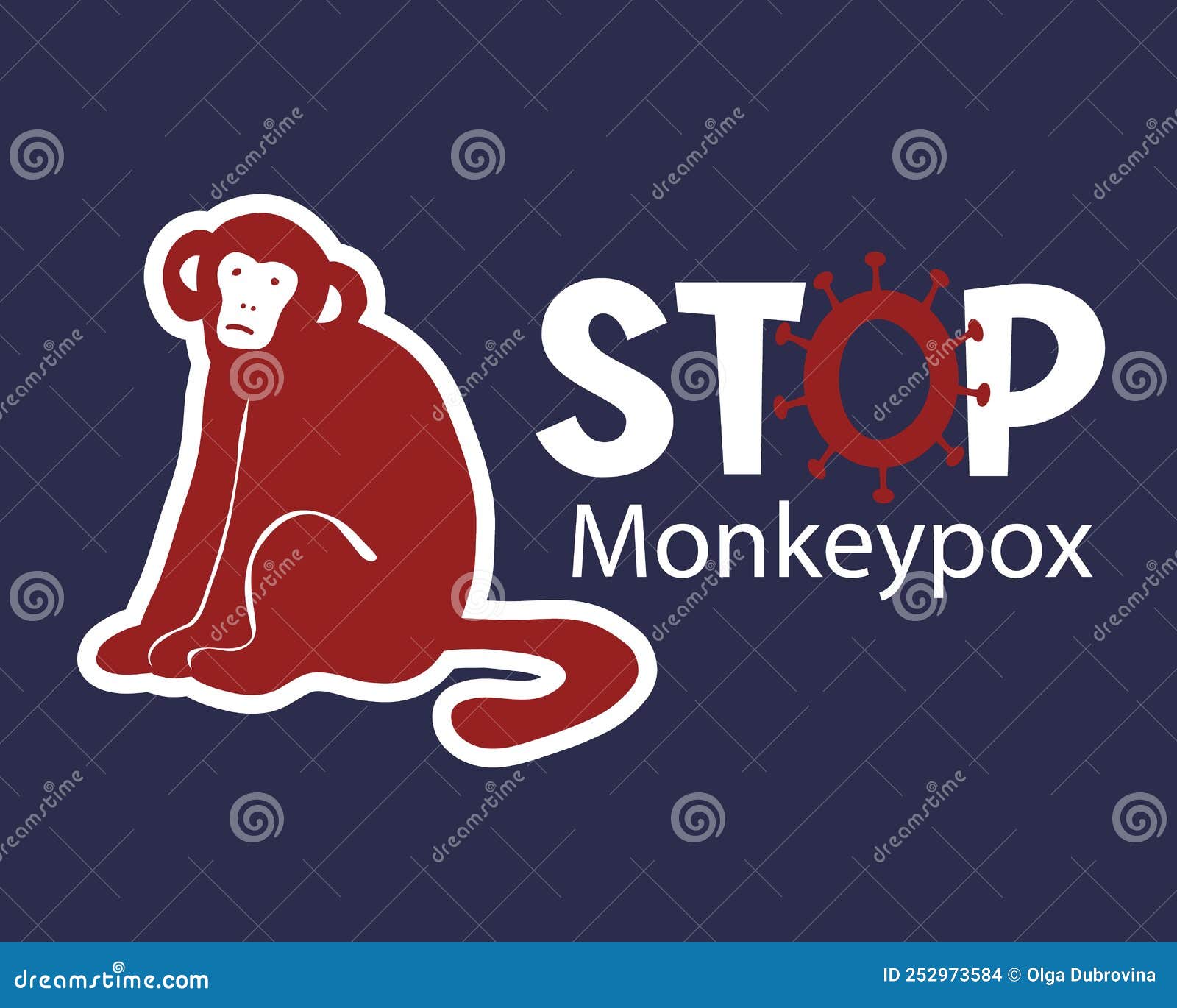 Illustration of the Monkeypox Virus. Animal Monkey As a Symbol. Icon of ...