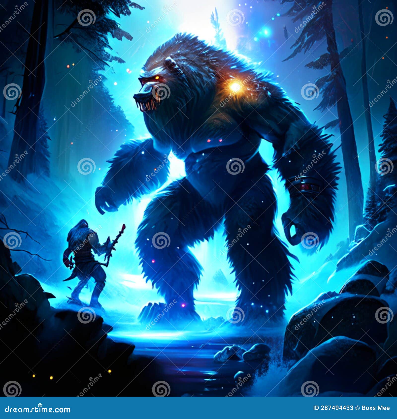 Illustration of a Monster in the Forest. 3d Rendering Stock ...