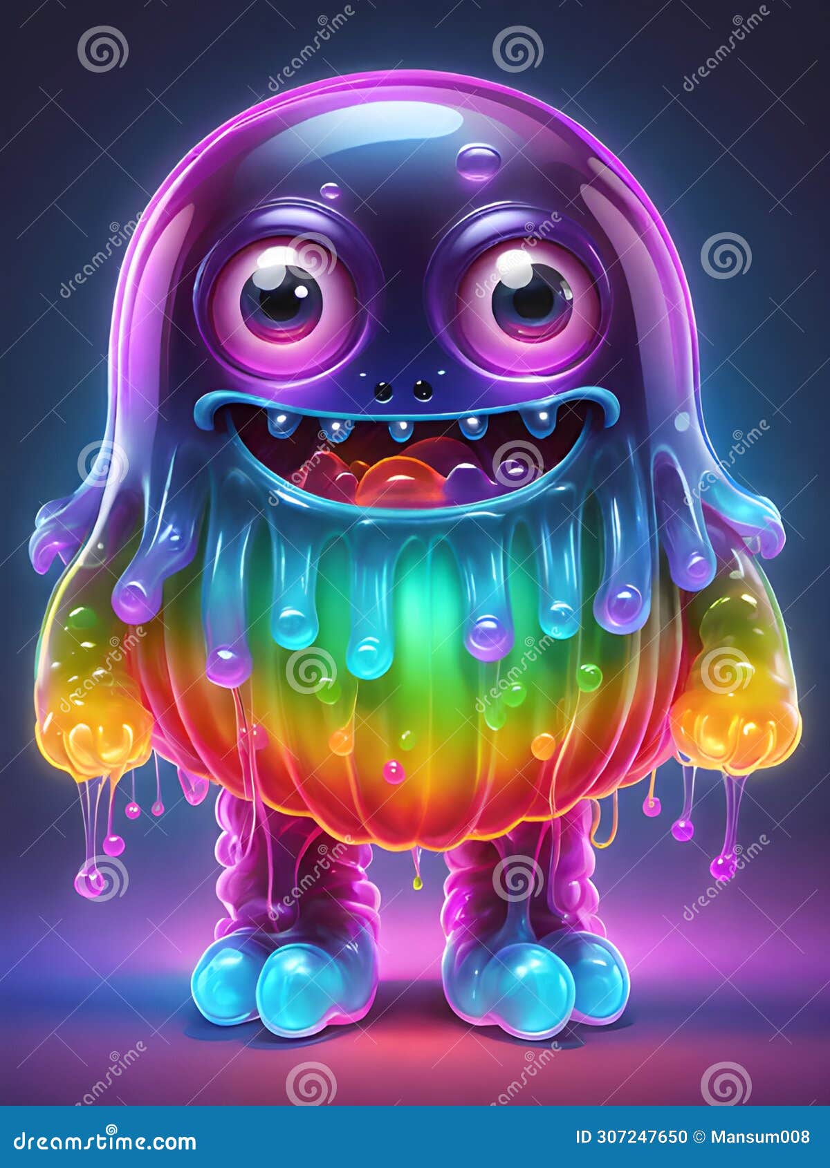 Illustration of Monster in Neon Shape Stock Illustration - Illustration ...