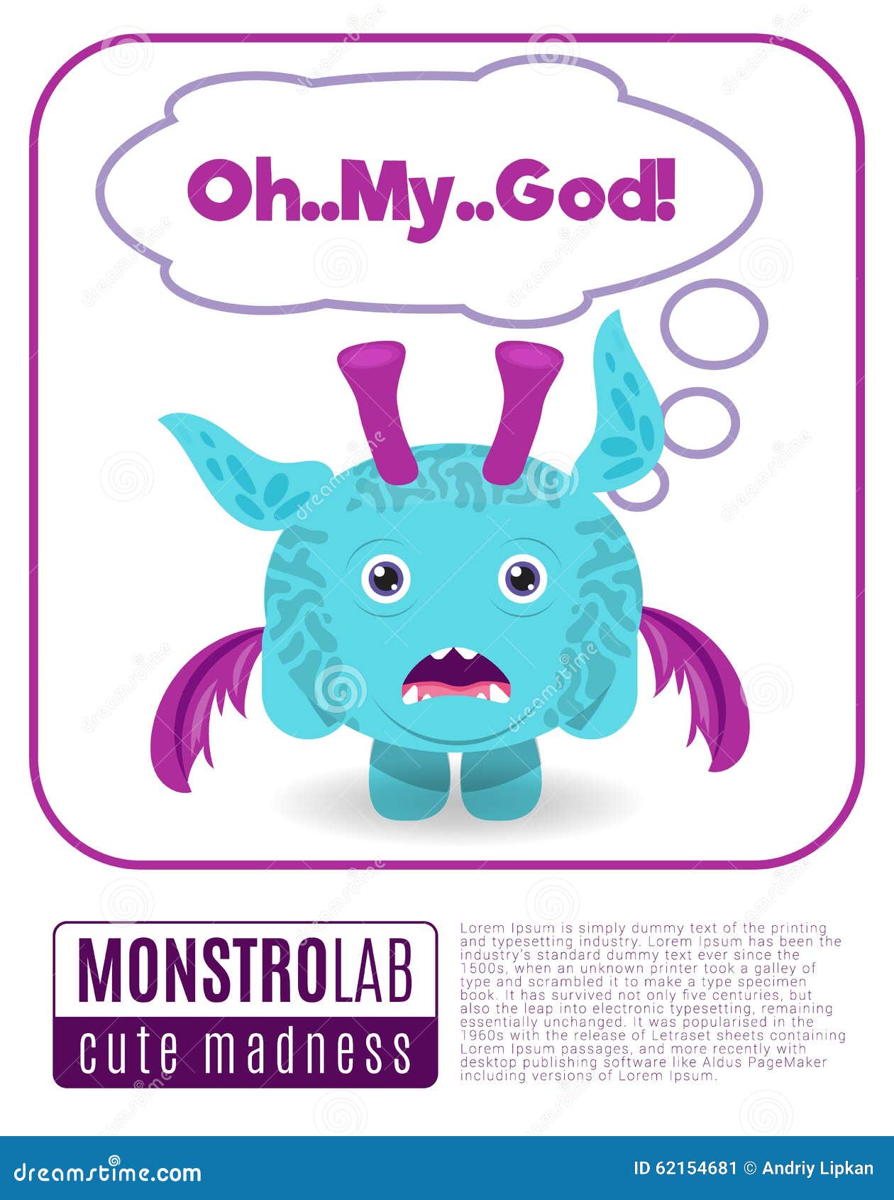 Illustration of a Monster Saying Omg Stock Vector - Illustration of ...