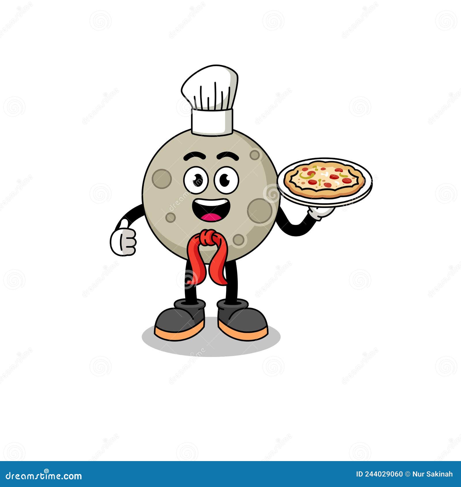 Illustration of Moon As an Italian Chef Stock Illustration ...