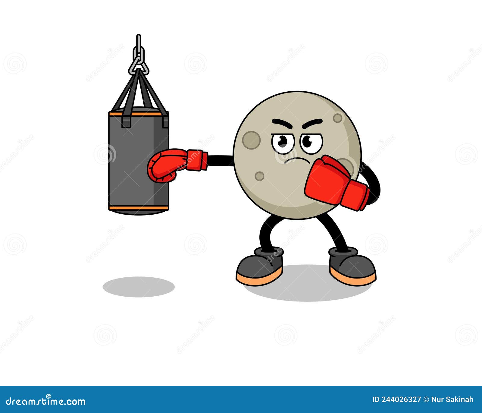 Illustration of moon boxer stock vector. Illustration of space - 244026327
