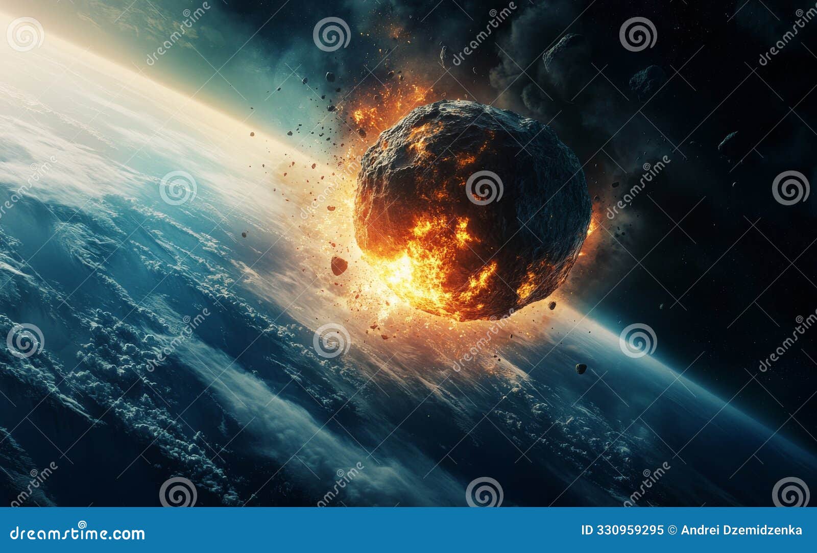 An Illustration of a Moon Explosion in High Resolution. Stock Image ...