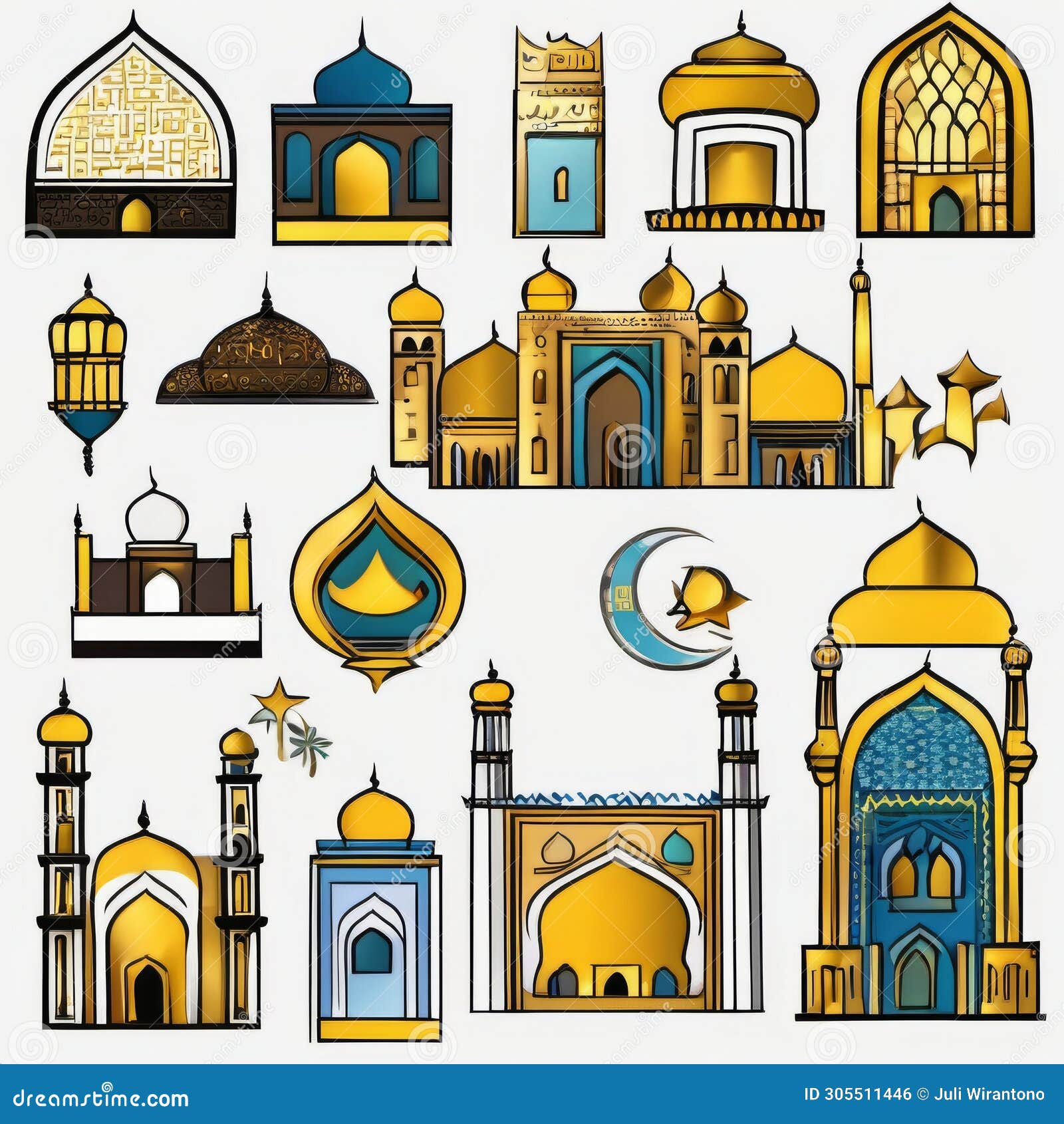 Illustration of Mosque Clip Art Stock Illustration - Illustration of ...